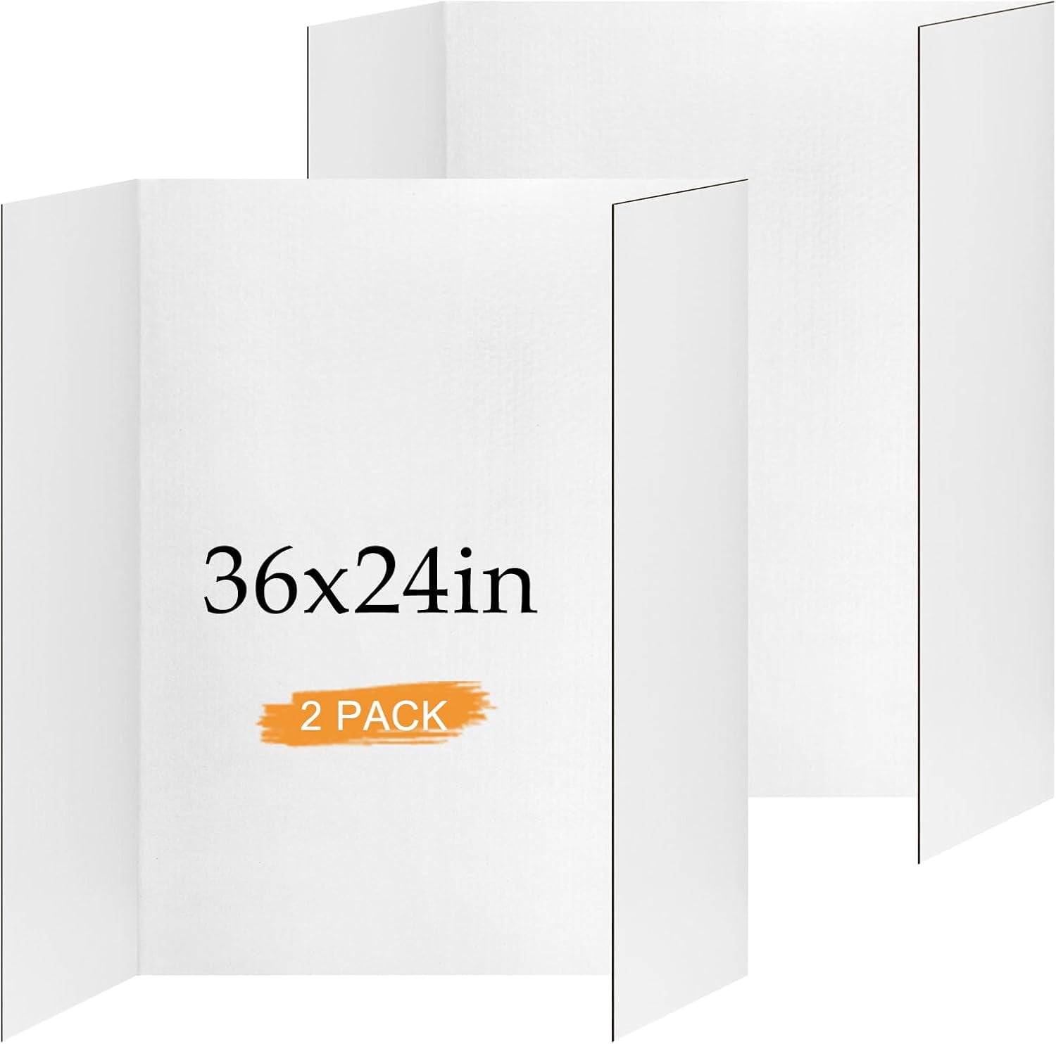 2 Pack Trifold Poster Board 36" x 24", White Corrugated Project Boards ...