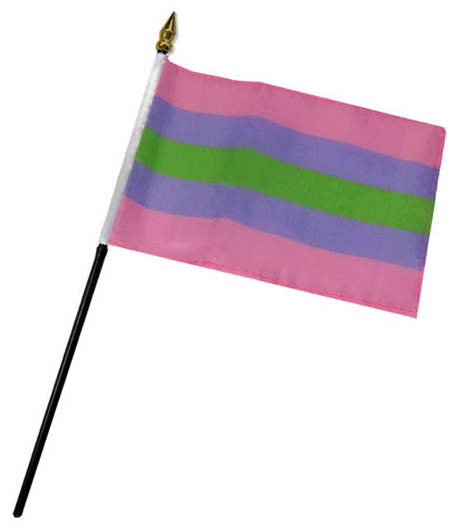 2 Pack Trigender Pride LGBTQIA 4"x6" Flag Desk Table Plastic Stick ...