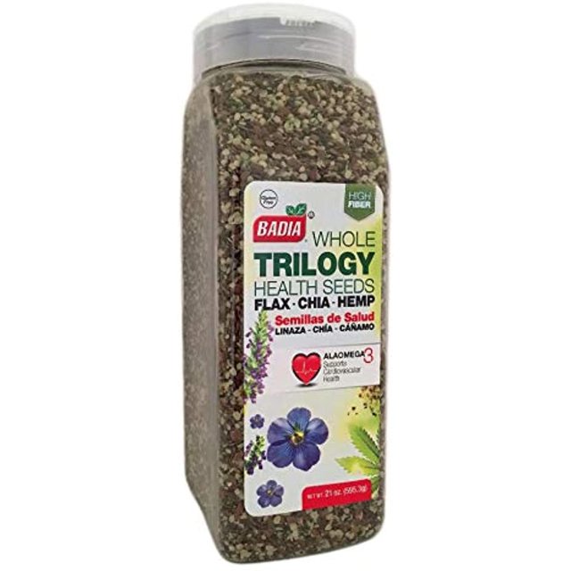 Badia Brand 2 Pack Trilogy Whole Flax, Chia & Hemp Health Seed Blend ...