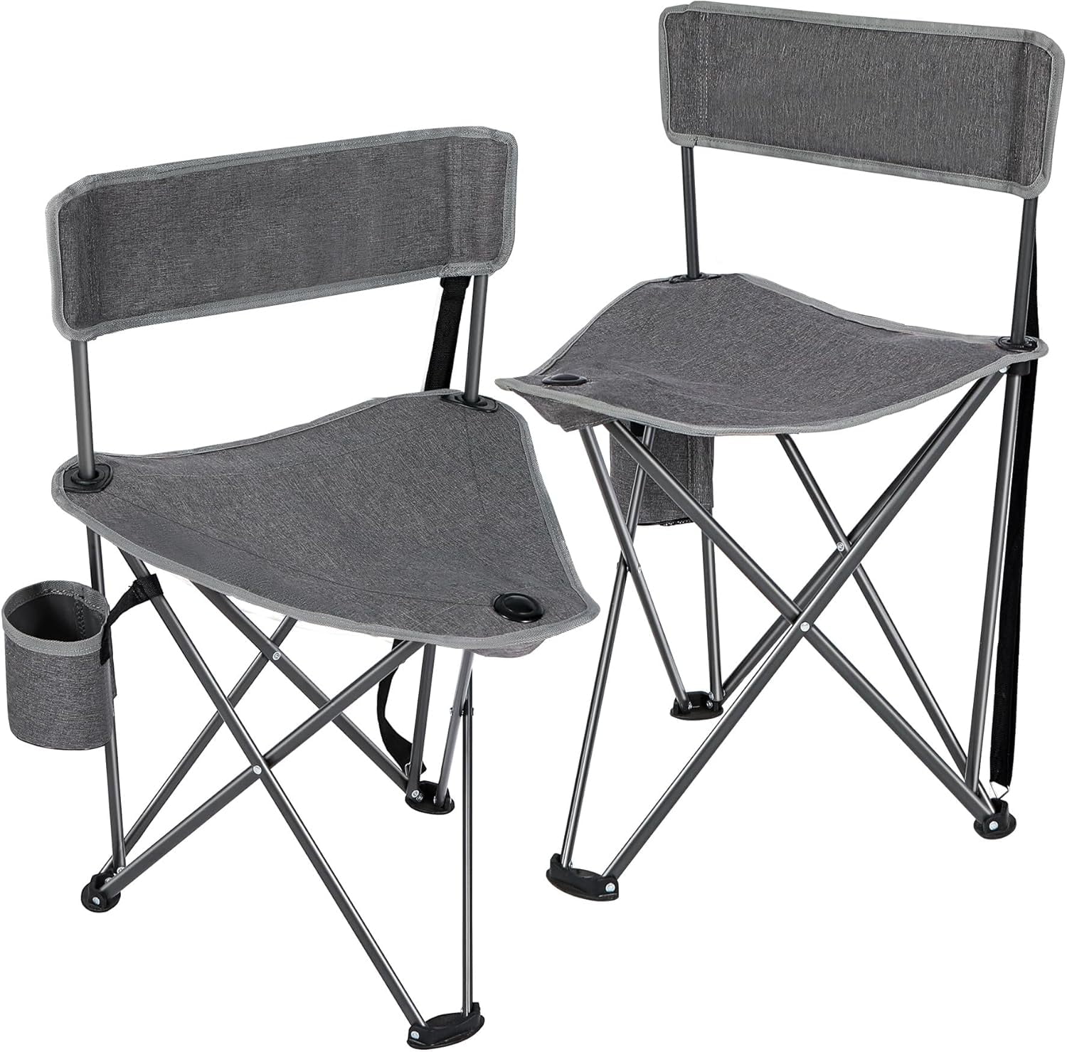 2 Pack Tripod Camping Chairs Folding Lightweight, Portbal 3 Legged ...