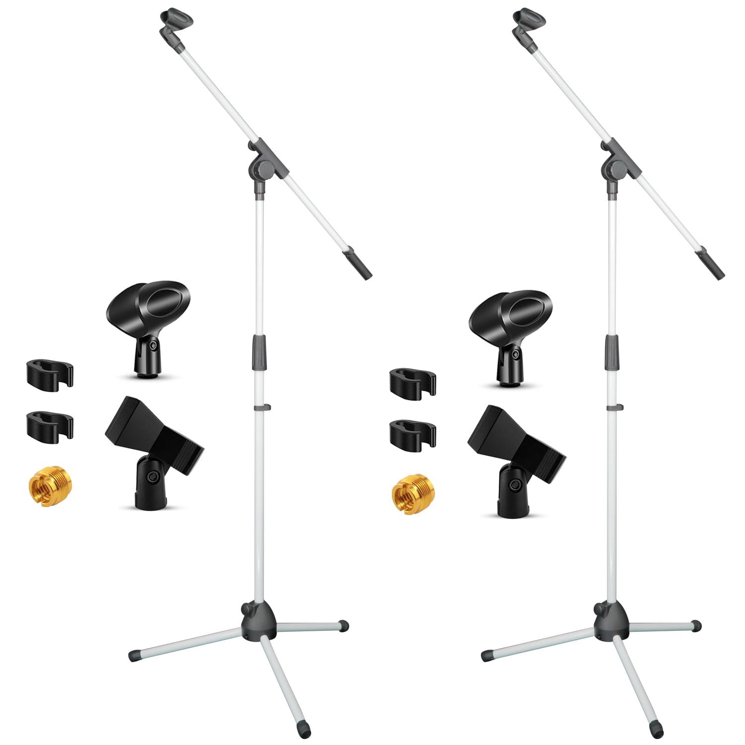 2-Pack Tripod Floor Mic Stand with Adjustable Height 18-72" & 29.5 ...