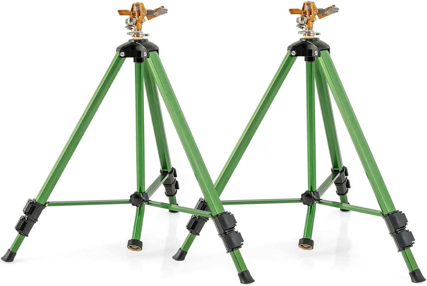 2 Pack Tripod Sprinklers, Heavy Duty Lawn Sprinkler with Rainbird, 360 ...