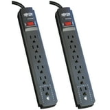 2 Pack Tripp Lite TLP606B 6-Outlet Surge Protector (6Ft Cord) - Walmart.com