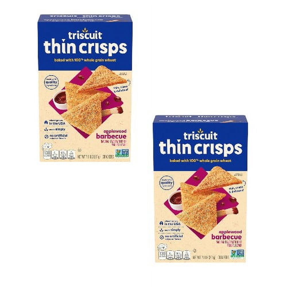 ( 2 Pack ) Triscuit Thin Crisps Applewood Barbecue Crackers - Walmart.com