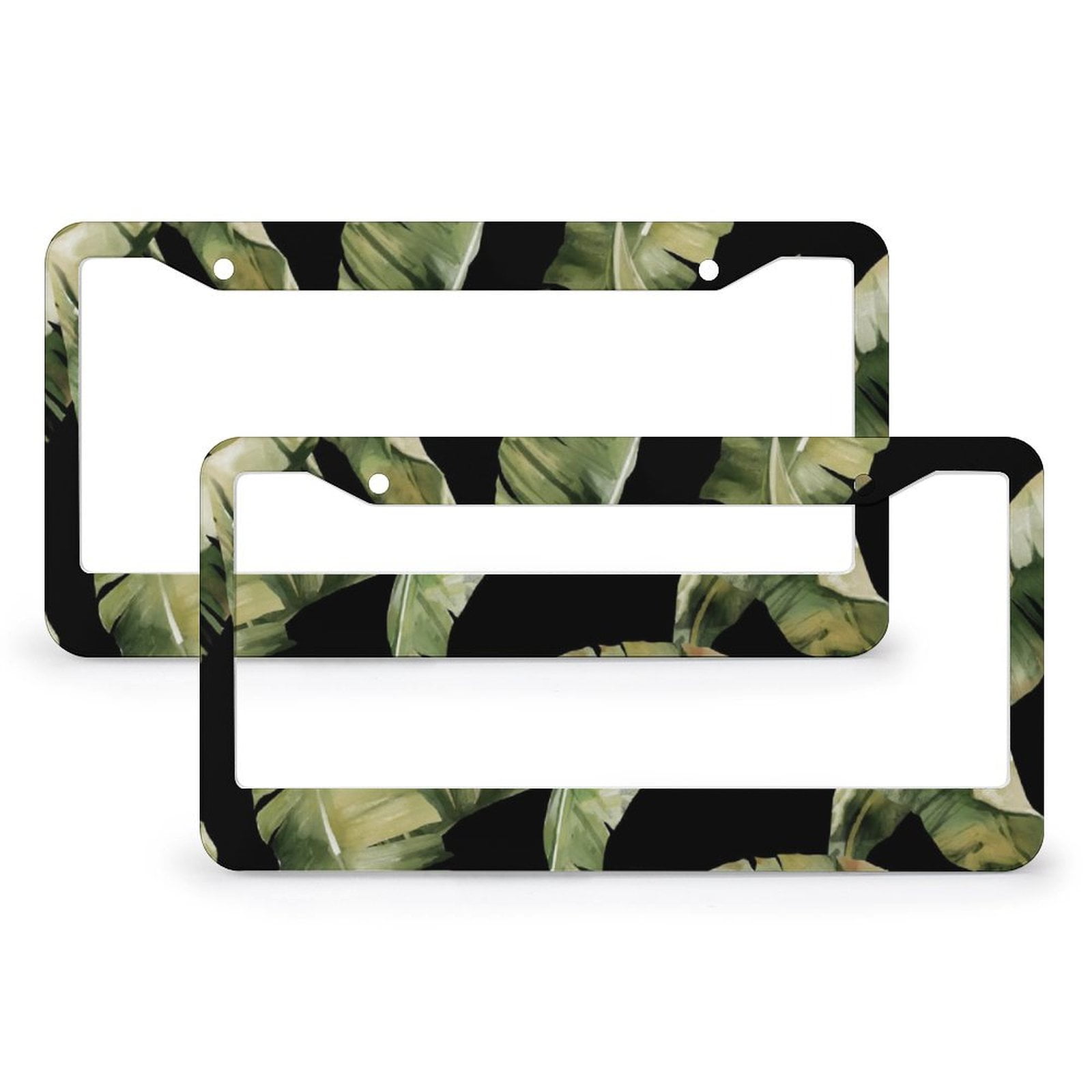 2 Pack Tropical Banana Leaves License Plate Frame Summer Decorative ...
