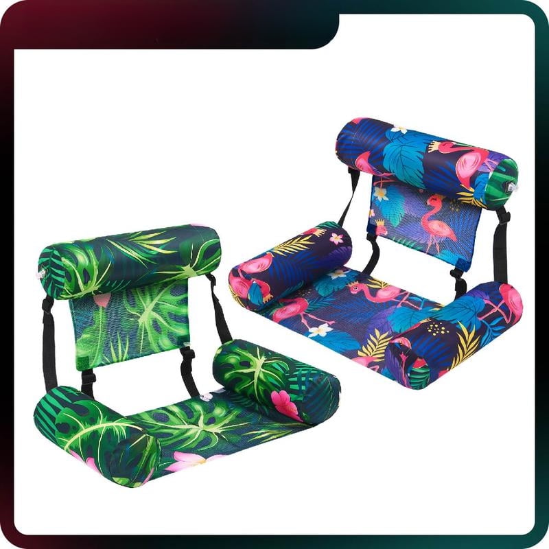 2 Pack Tropical Leaf Inflatable Float Chair for Adults Heavy Duty and ...