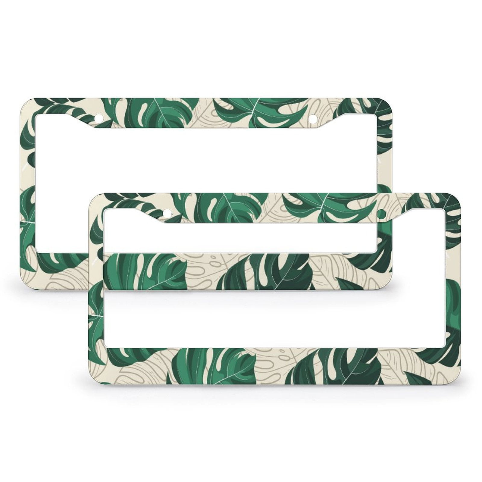 2 Pack Tropical Monstera Leaves License Plate Frames Summer Decorative ...