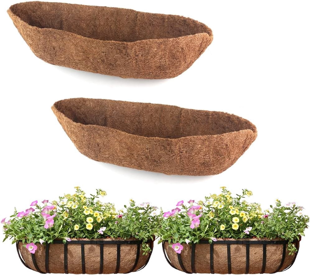 2 Pack Trough Coco Liner Fiber Replacement for Planters, 24/30/36/48 ...