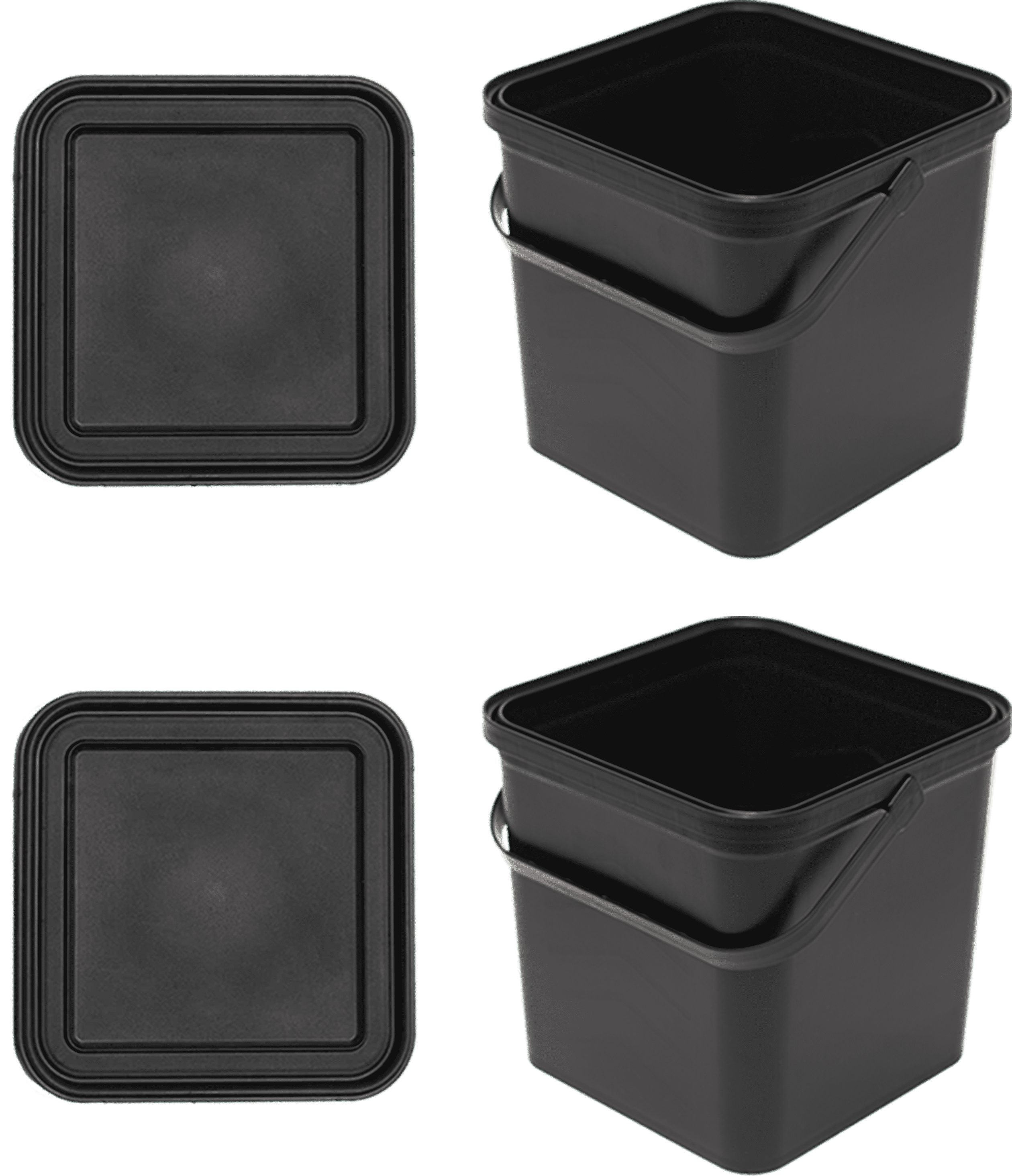 2-Pack TruSnap Square Gallon Plastic Paint Can with Handle, and Lid ...