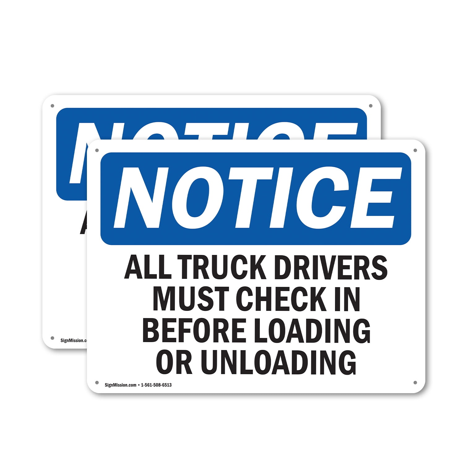 (2 Pack) Truck Drivers Check In OSHA Notice Sign 10 Inch X 7 Inch ...