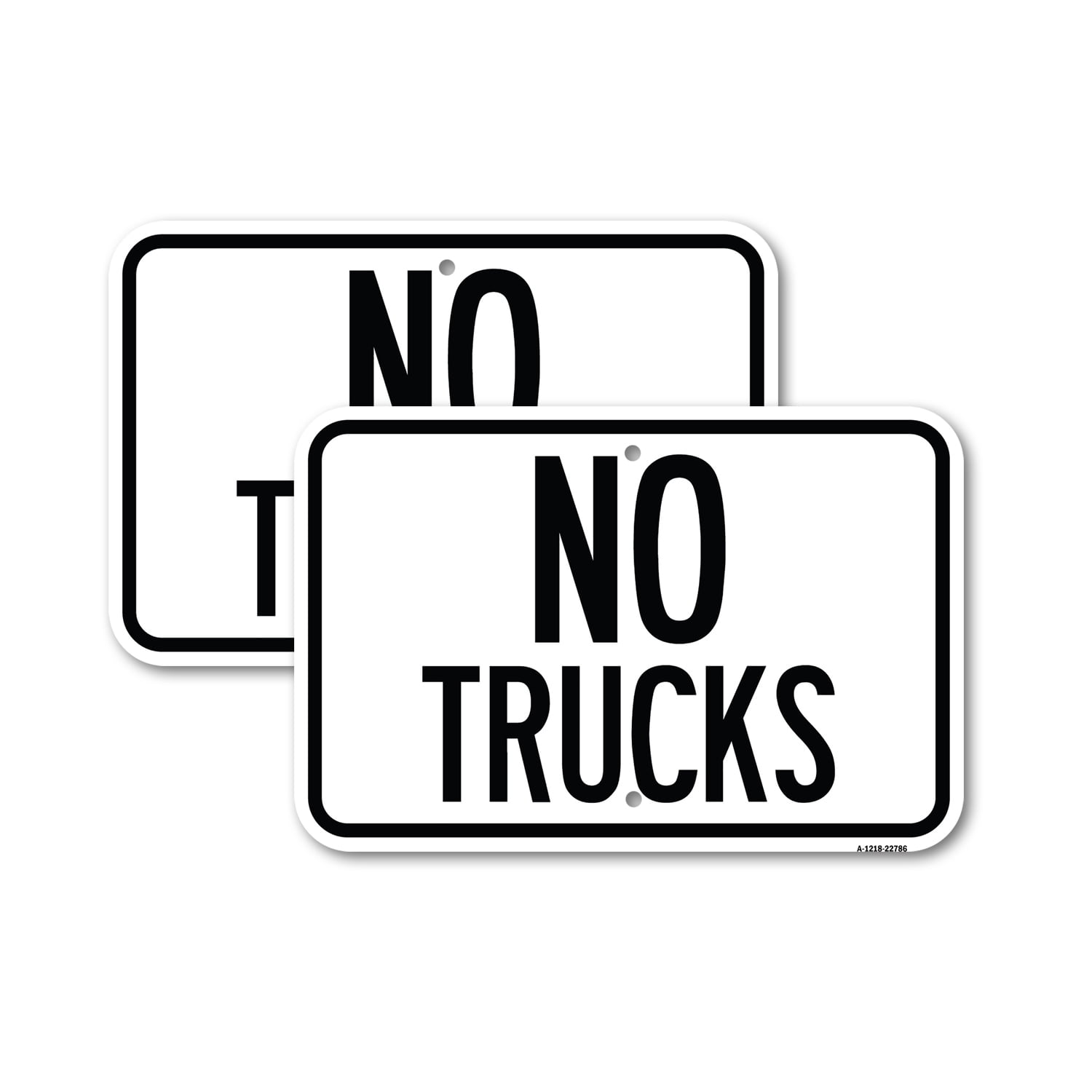 (2 Pack) Truck Sign No Trucks | 18" X 24" Heavy-Gauge Aluminum Sign ...