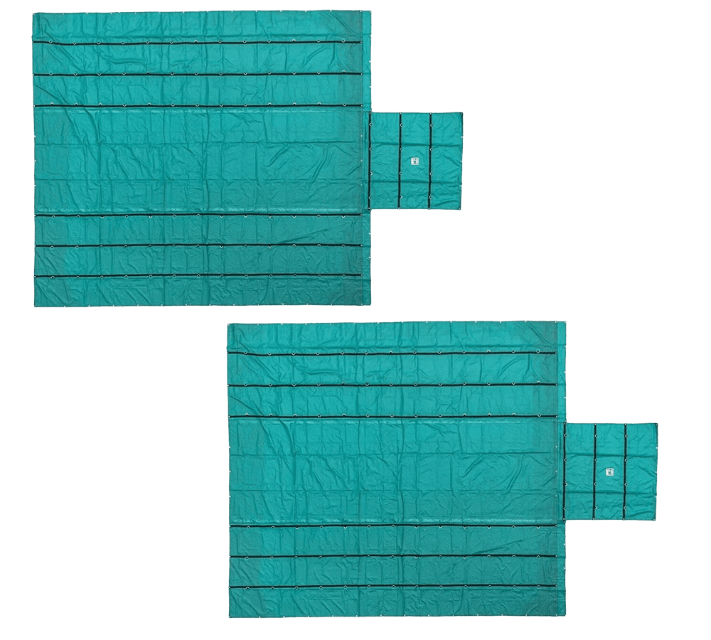 2 Pack 24' x 27' Flatbed Trailer Lumber Tarp with 8 FT Drop - Heavy ...