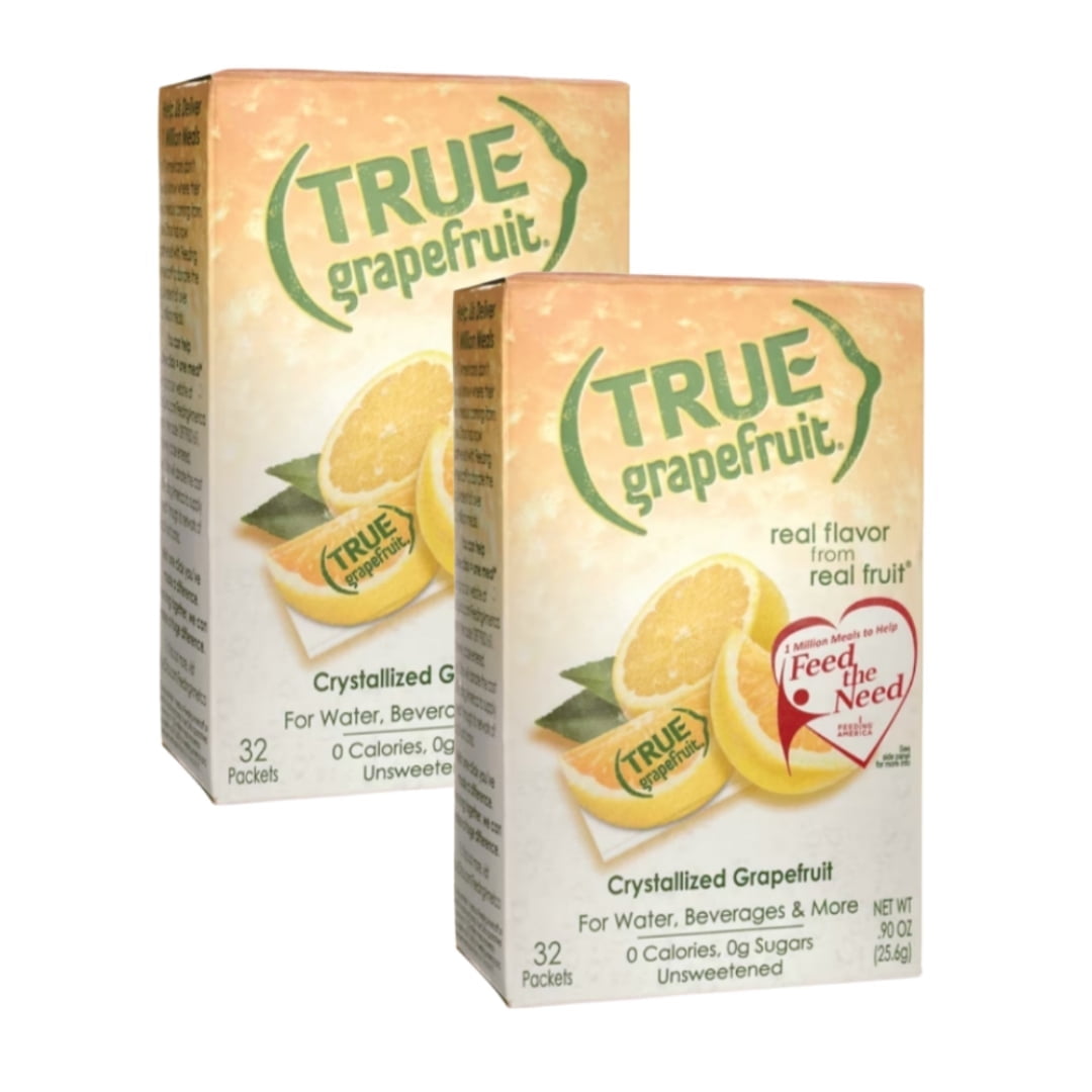 (2 Pack) True Lemon Drink Mix, .90 oz, Grapefruit, 32 Packets - Walmart.com