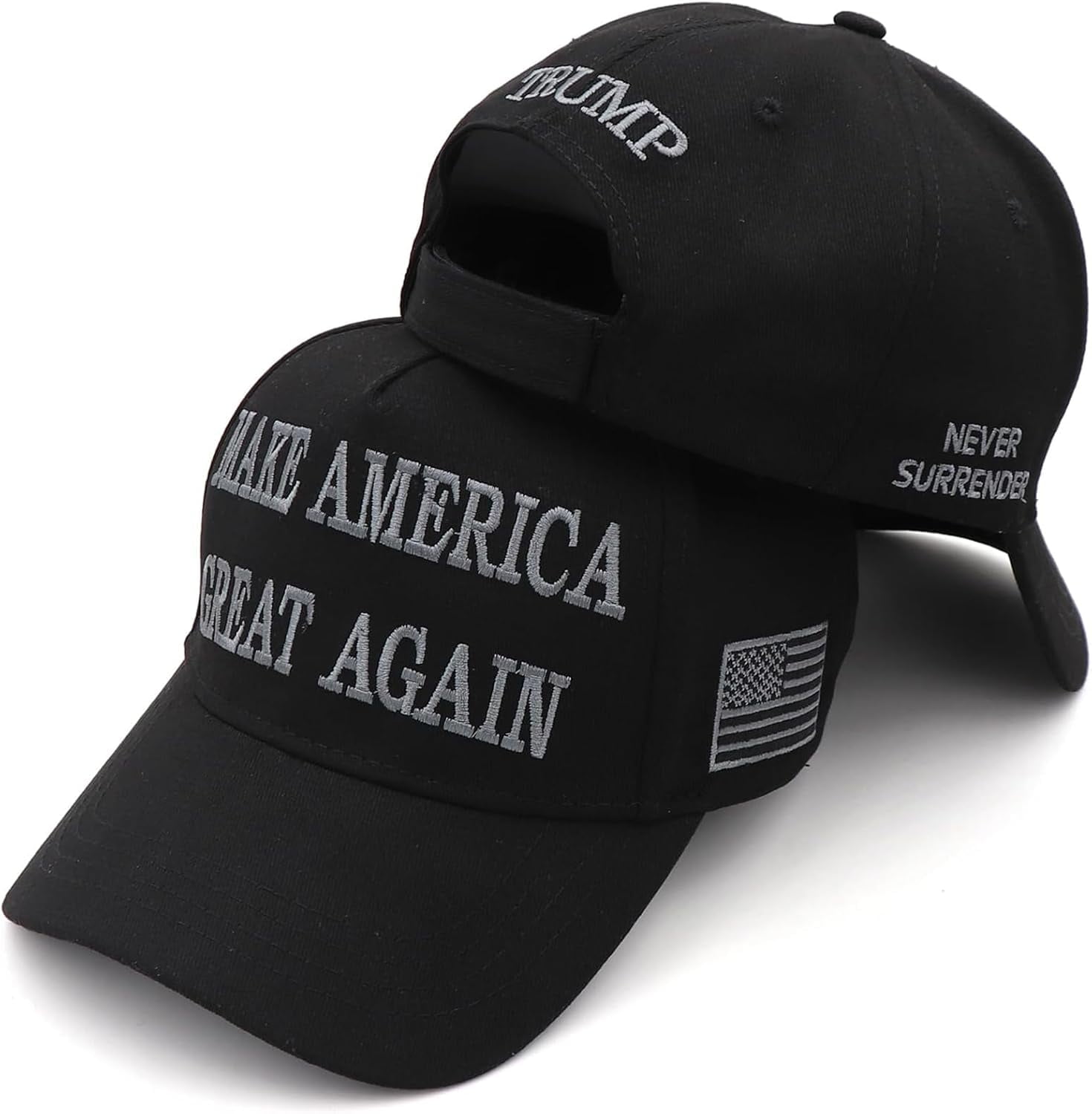 2-Pack Trump Hat Red Black Dark MAGA Hat 2024 Trump Merchandise 45-47 ...