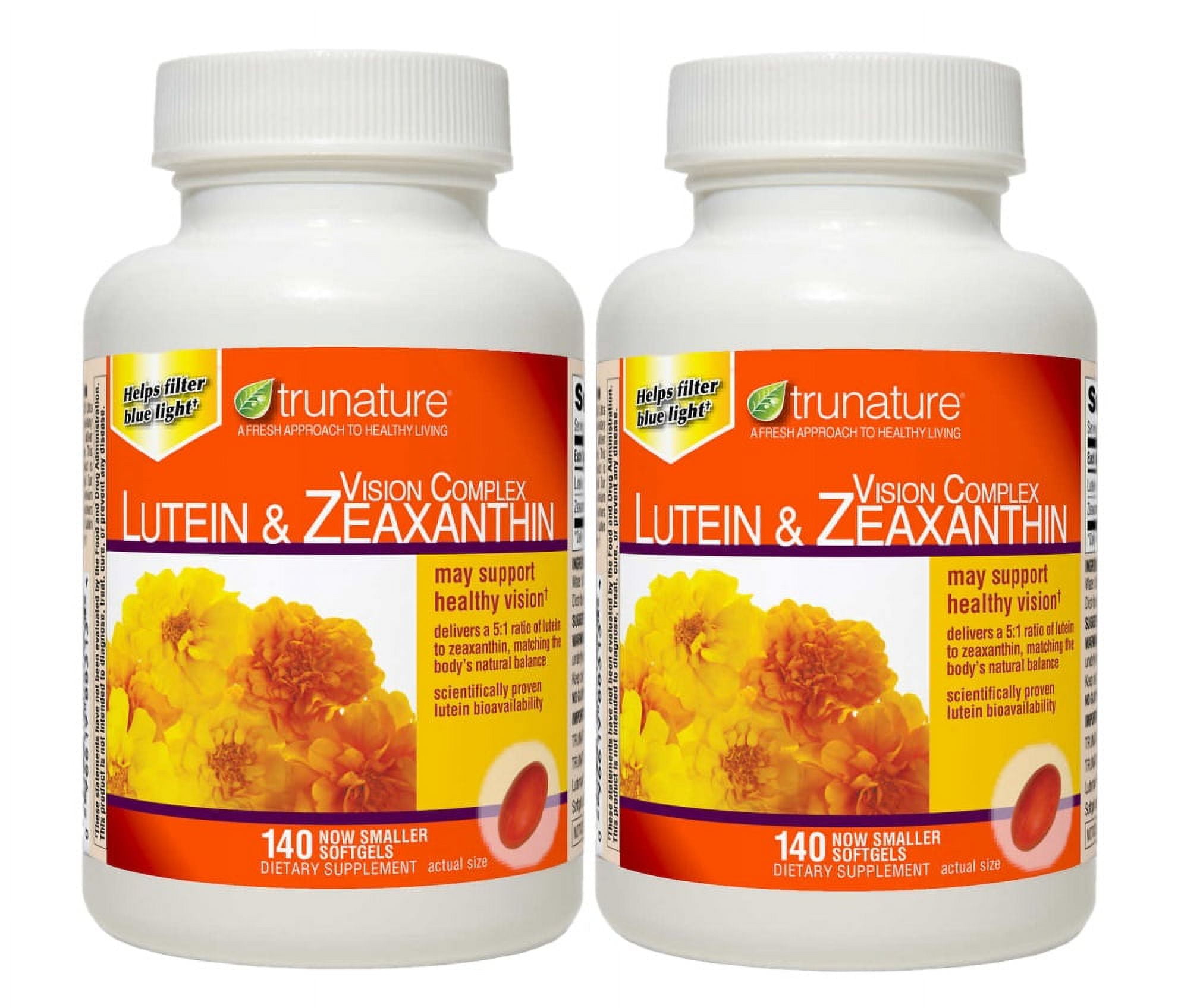 TruNature Vision Complex, Lutein and Zeaxanthin, 140 Softgels, Supports ...