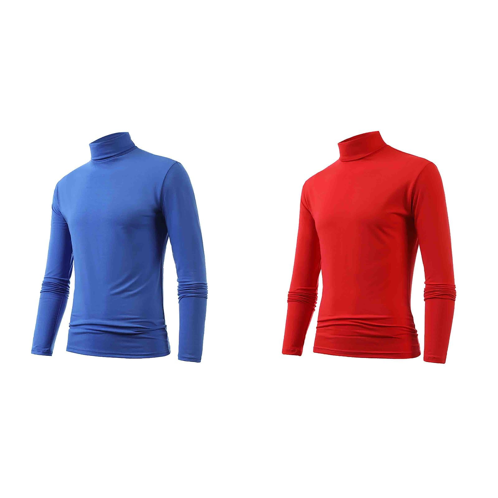 2 Pack Tshirts Shirts for Men Men's Casual Slim Fit Basic Tops Knitted ...
