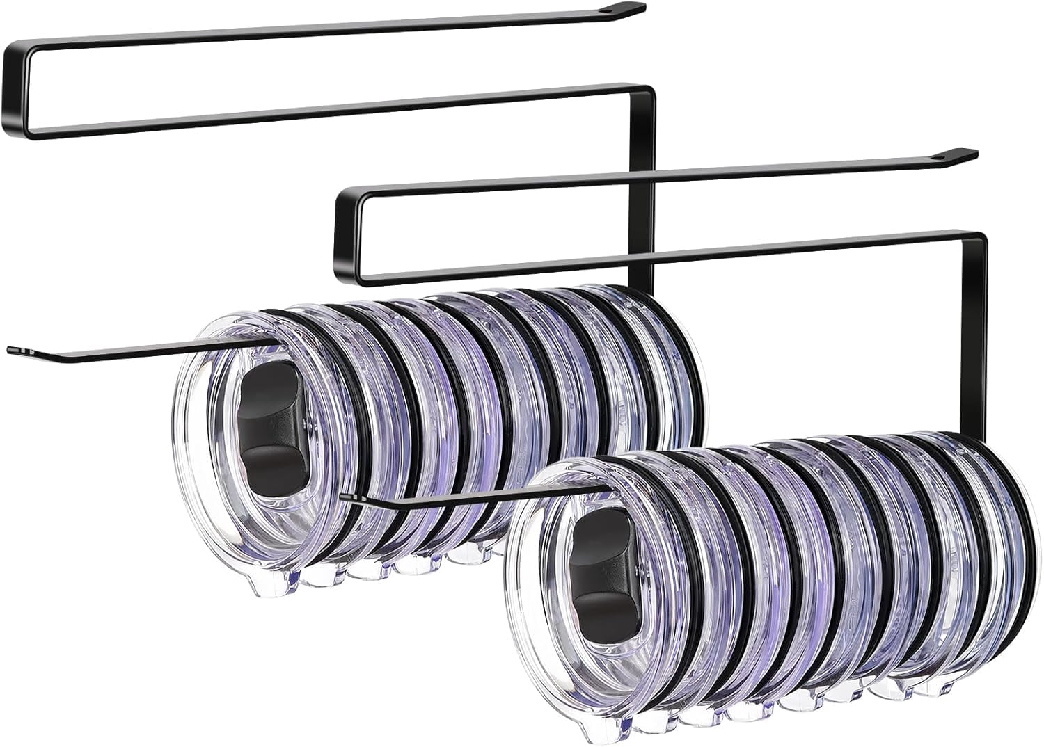 2 Pack Tumbler Lid Organizer, Horizontal Tumbler Lid Storage Hook to ...