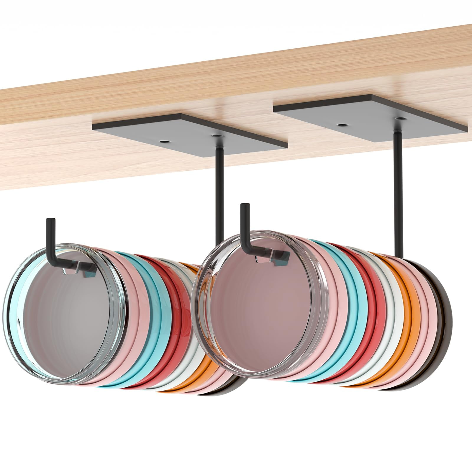 2 Pack Tumbler Lid Organizer Inside Cabinet, Horizontal Tumbler Lid ...