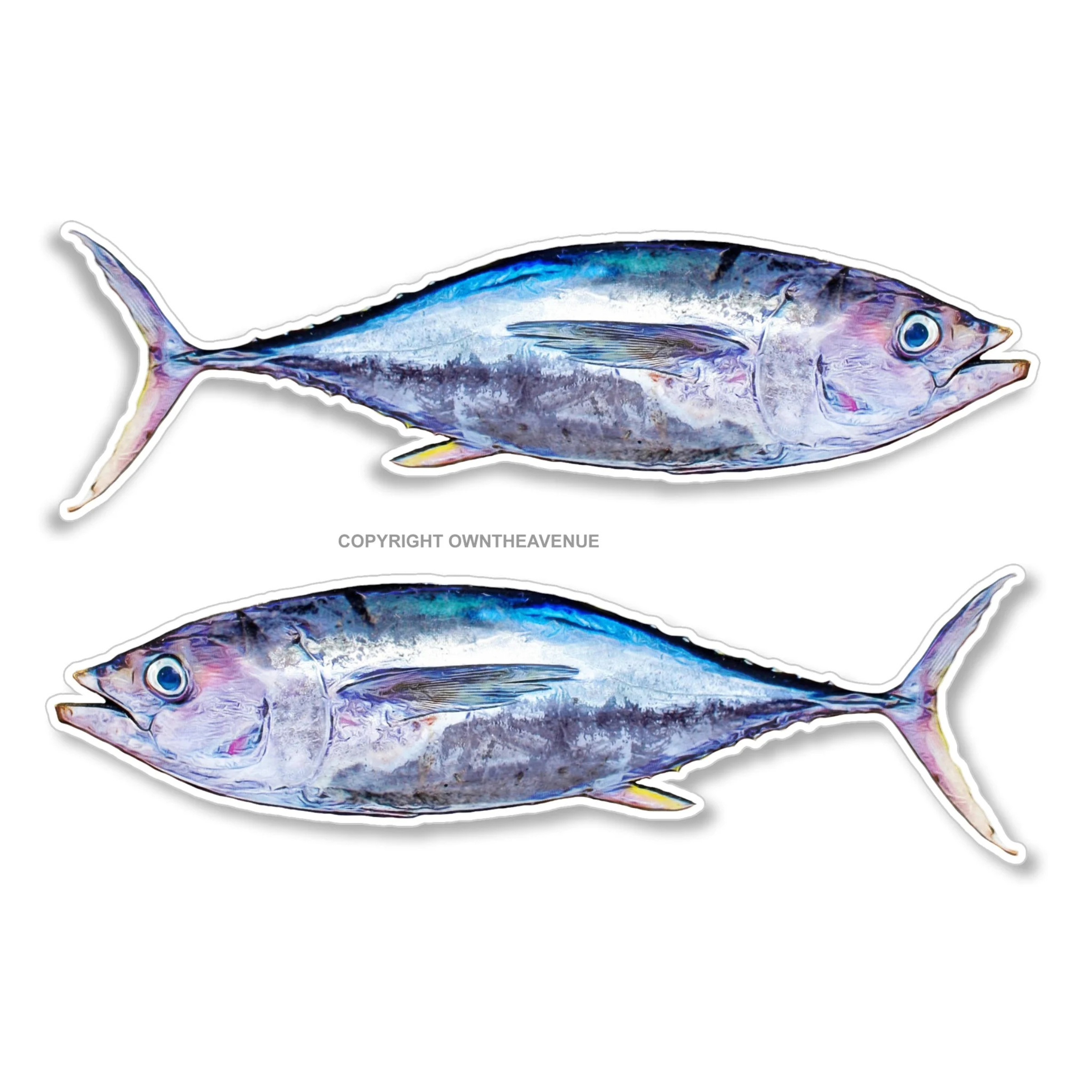 2 Pack - Tuna Fish Fishing Left Right V02 Vinyl Sticker Decals 4 ...