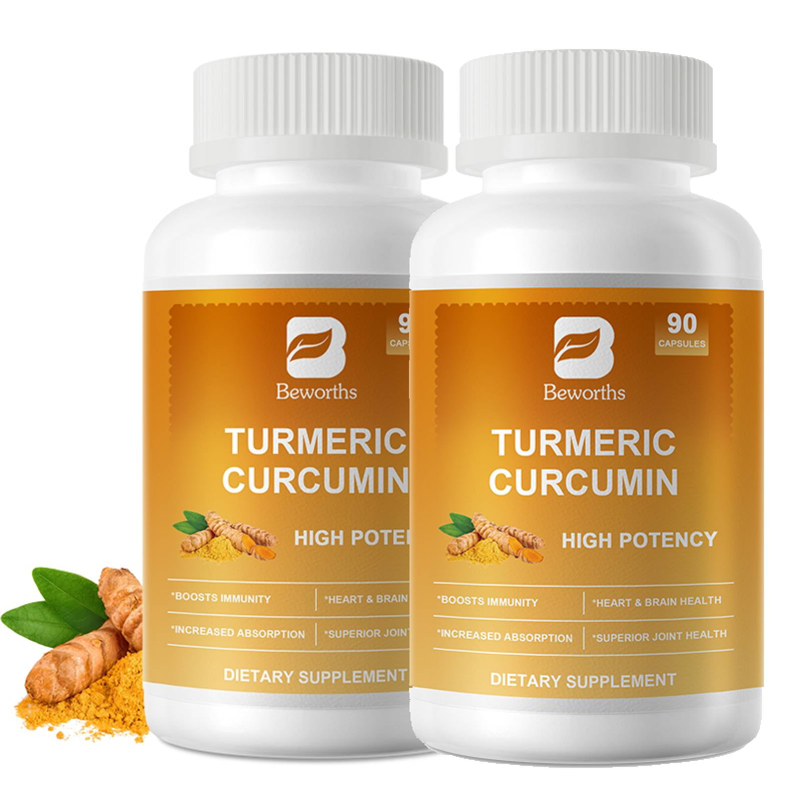 (2 Pack) Turmeric Curcumin Supplement, with 95% Curcuminoids ...