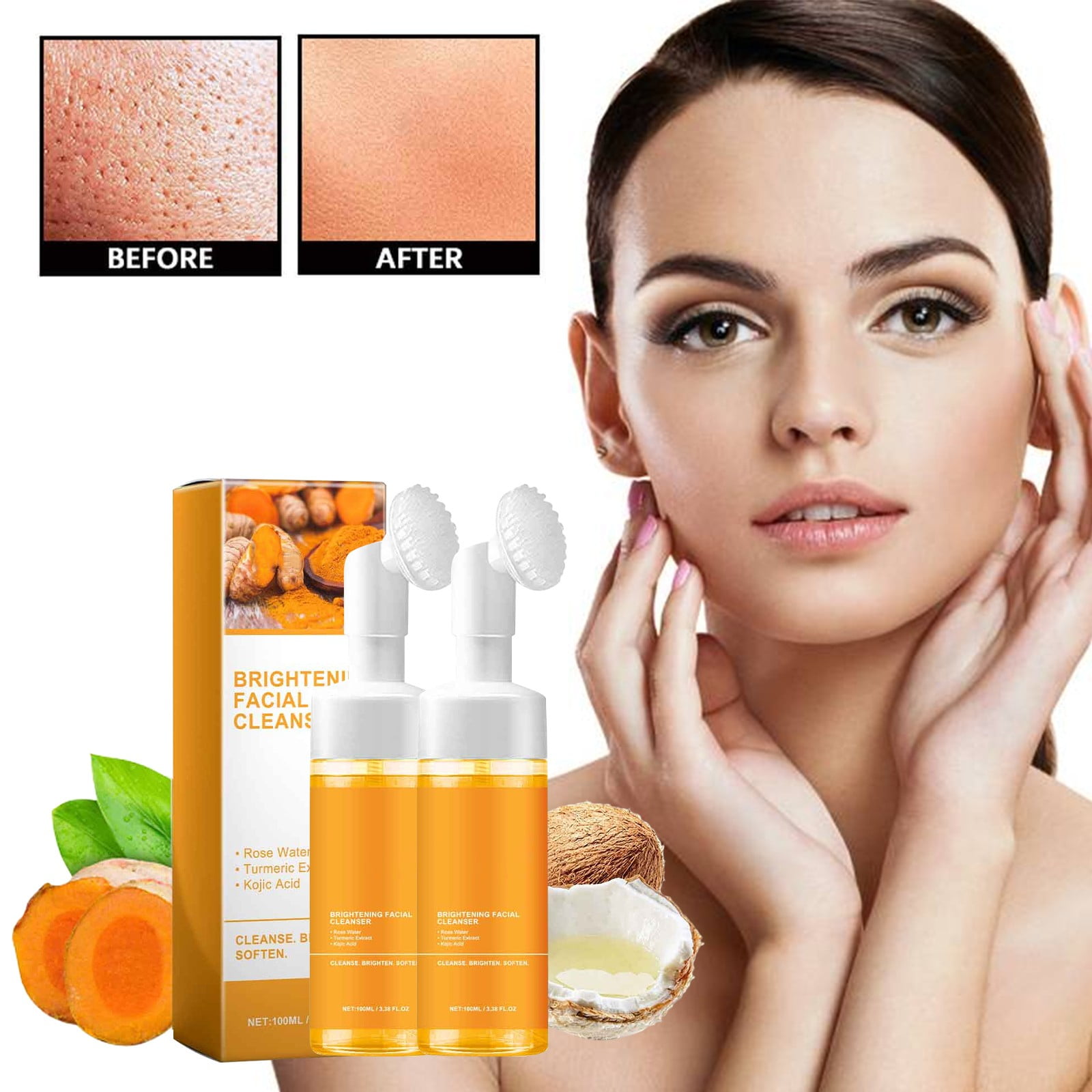 2-Pack Turmeric Facial Cleanser - 200ml (2 x 100ml) - Moisturizing Face ...