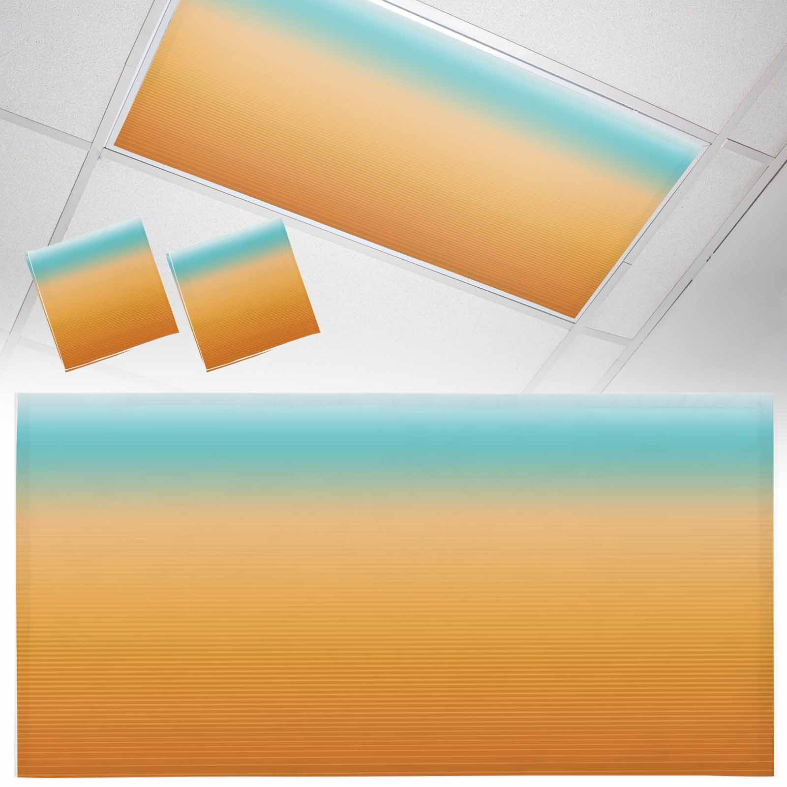 2 Pack Turquoise Orange Fluorescent Light Covers for Ceiling Lights ...
