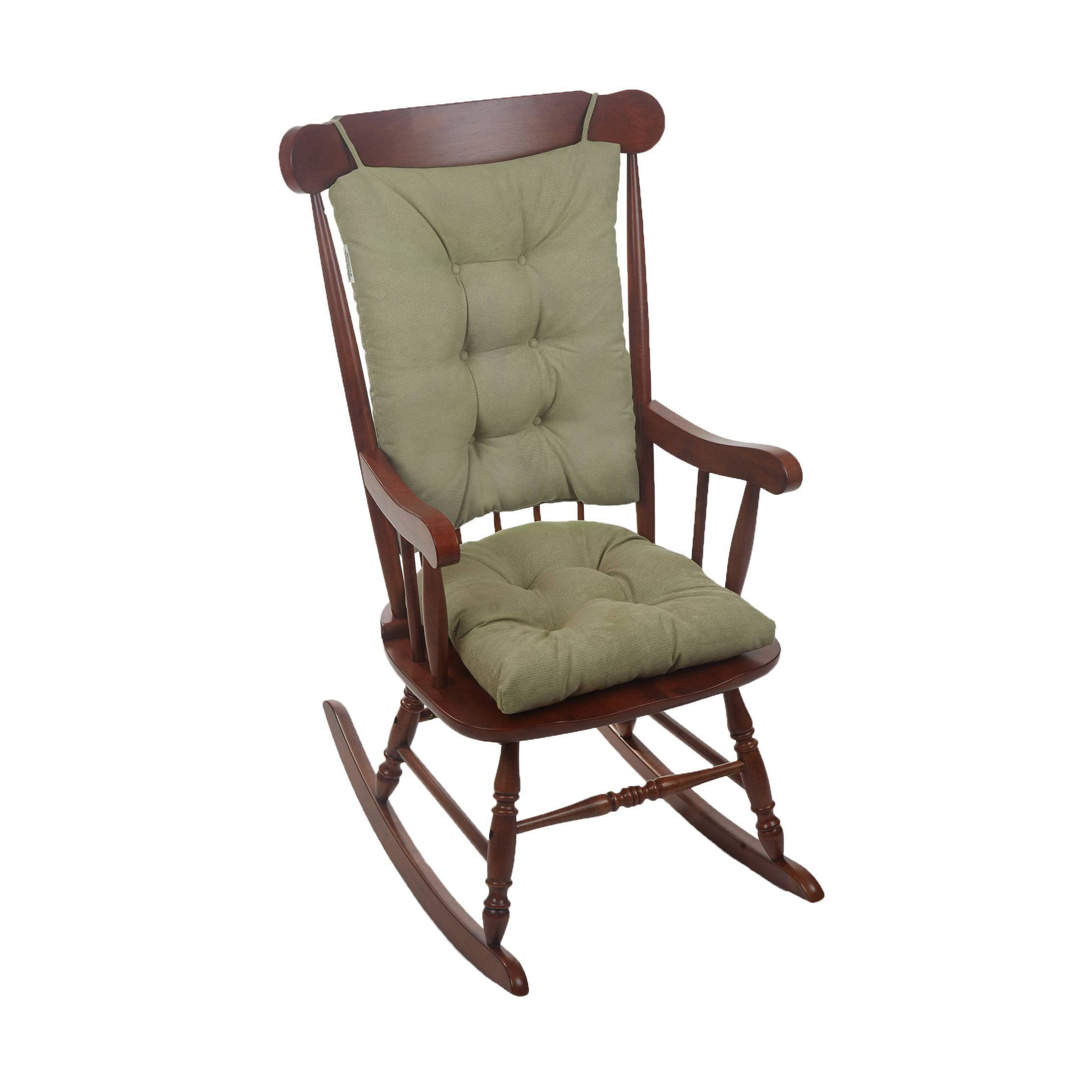 [2 Pack]- Twillo Jumbo Rocking Chair Seat and Back Cushion Set Thyme ...