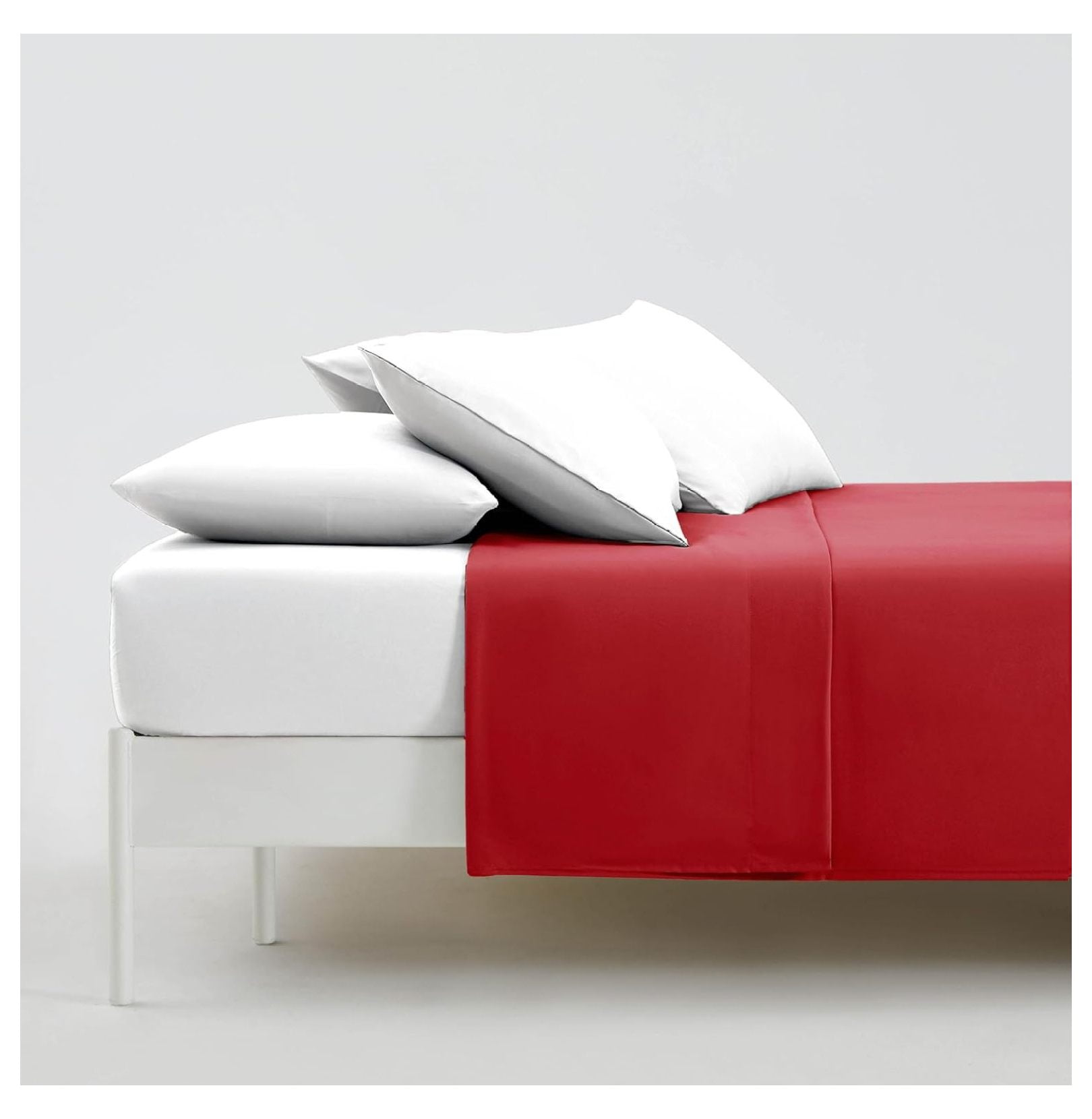 2-Pack Twin Flat Sheets Only, Soft Microfiber Oversized Bed Sheets, 66 ...