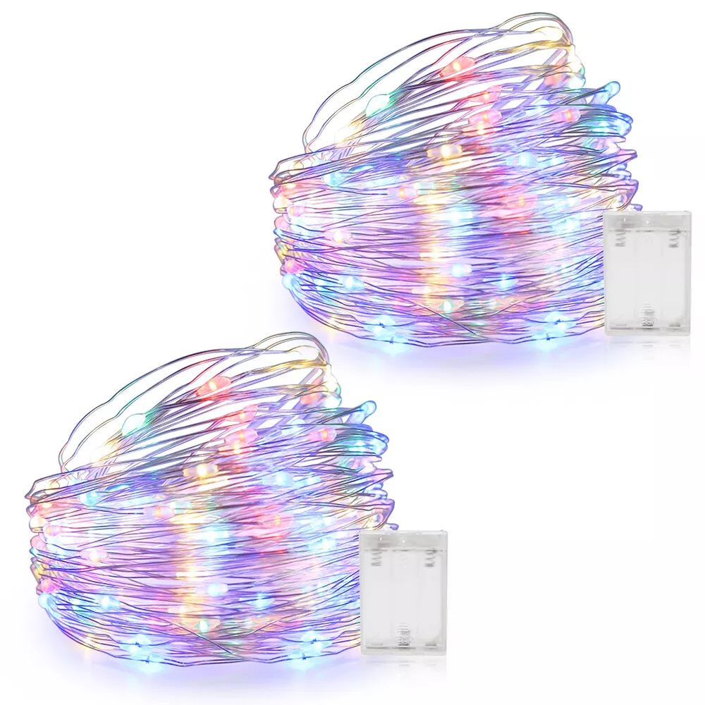 2 Pack Twinkle LED String Fairy Lights Copper Wire LED Twinkle Light ...