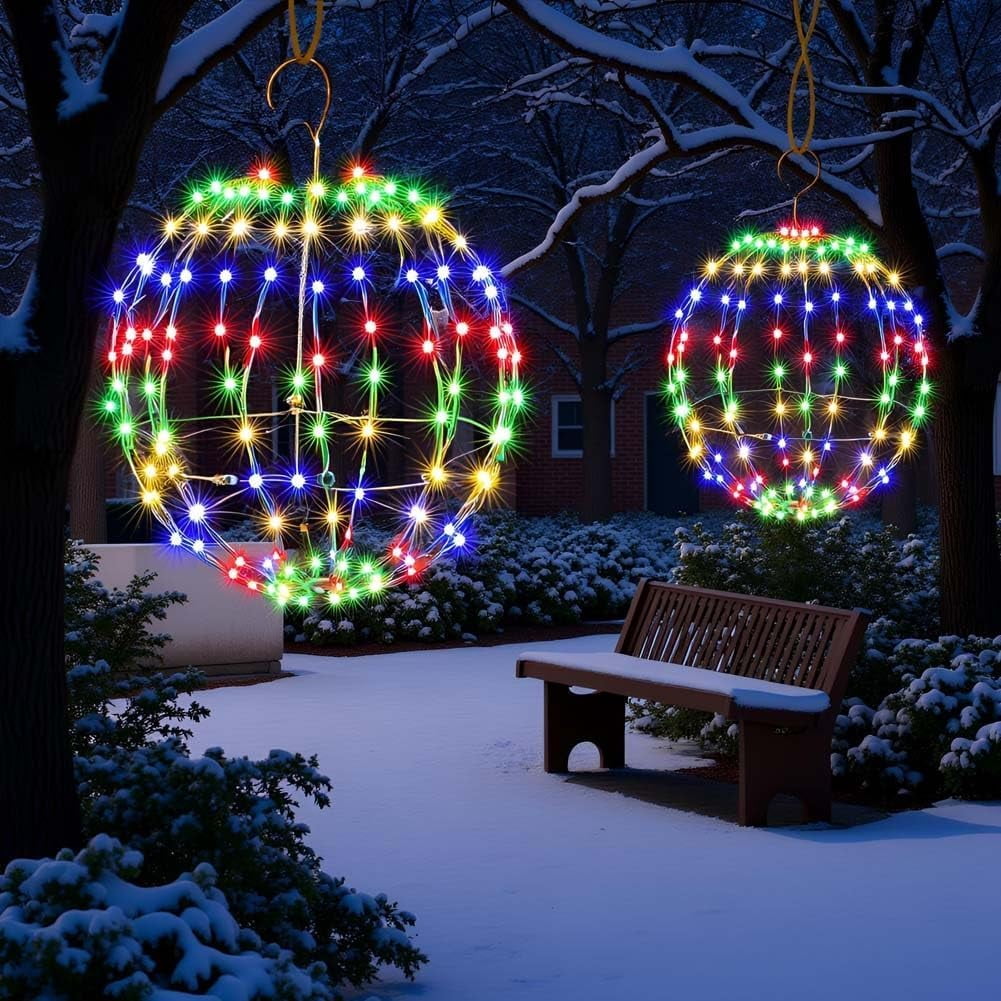 2-Pack Twinkle Orbs Battery Operated, 8"/10"/12"/16" Christmas ...