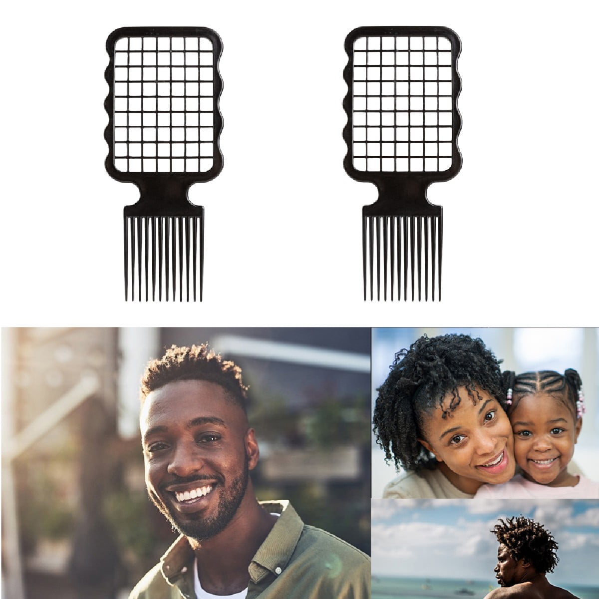 2 Pack Twist Comb Set Afro Curl Weave Dreadlocks Natural Style Hair Brush Tool Suitable for Men ...