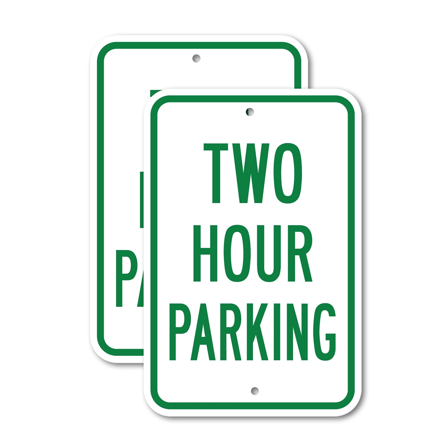 (2 Pack) Two Hour Parking | 18" X 24" Heavy-Gauge Aluminum Sign | Rust ...