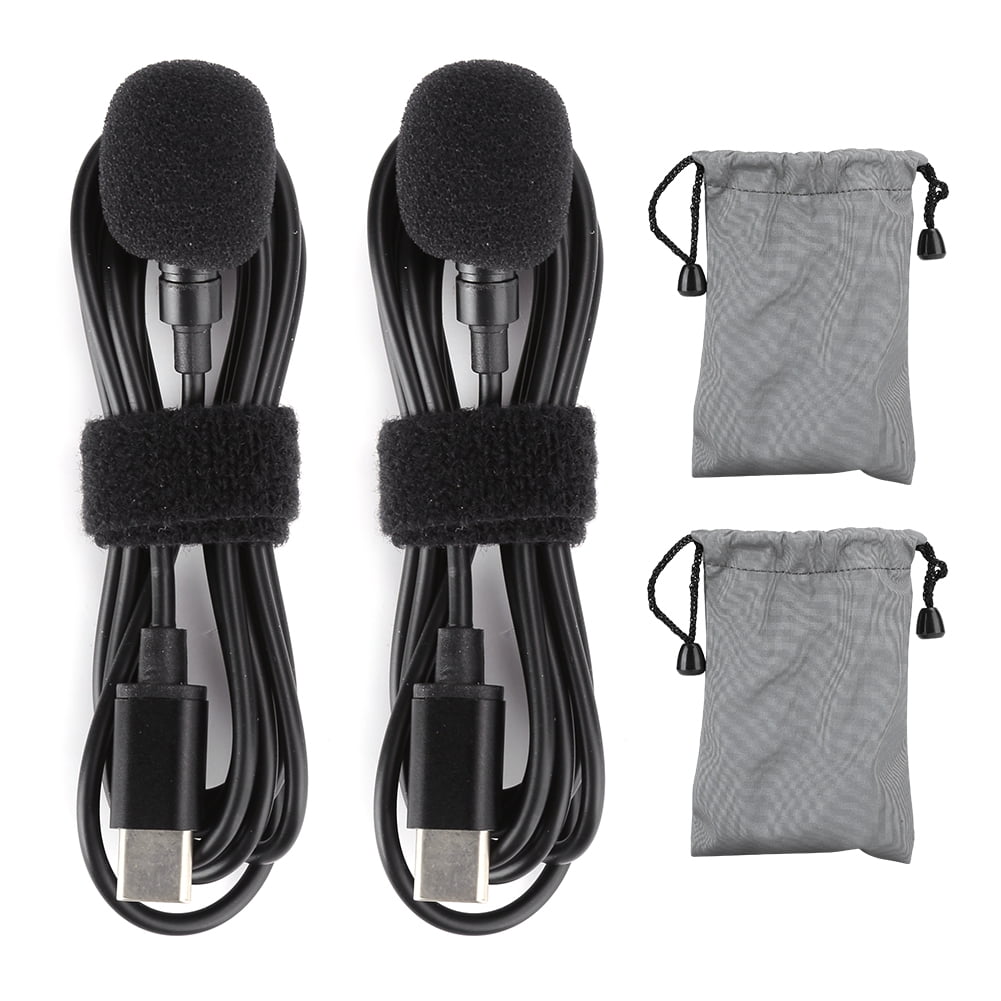 2-Pack Type-C 2-in-1 Mini Tie Clip Lavalier Microphone for Outdoor ...