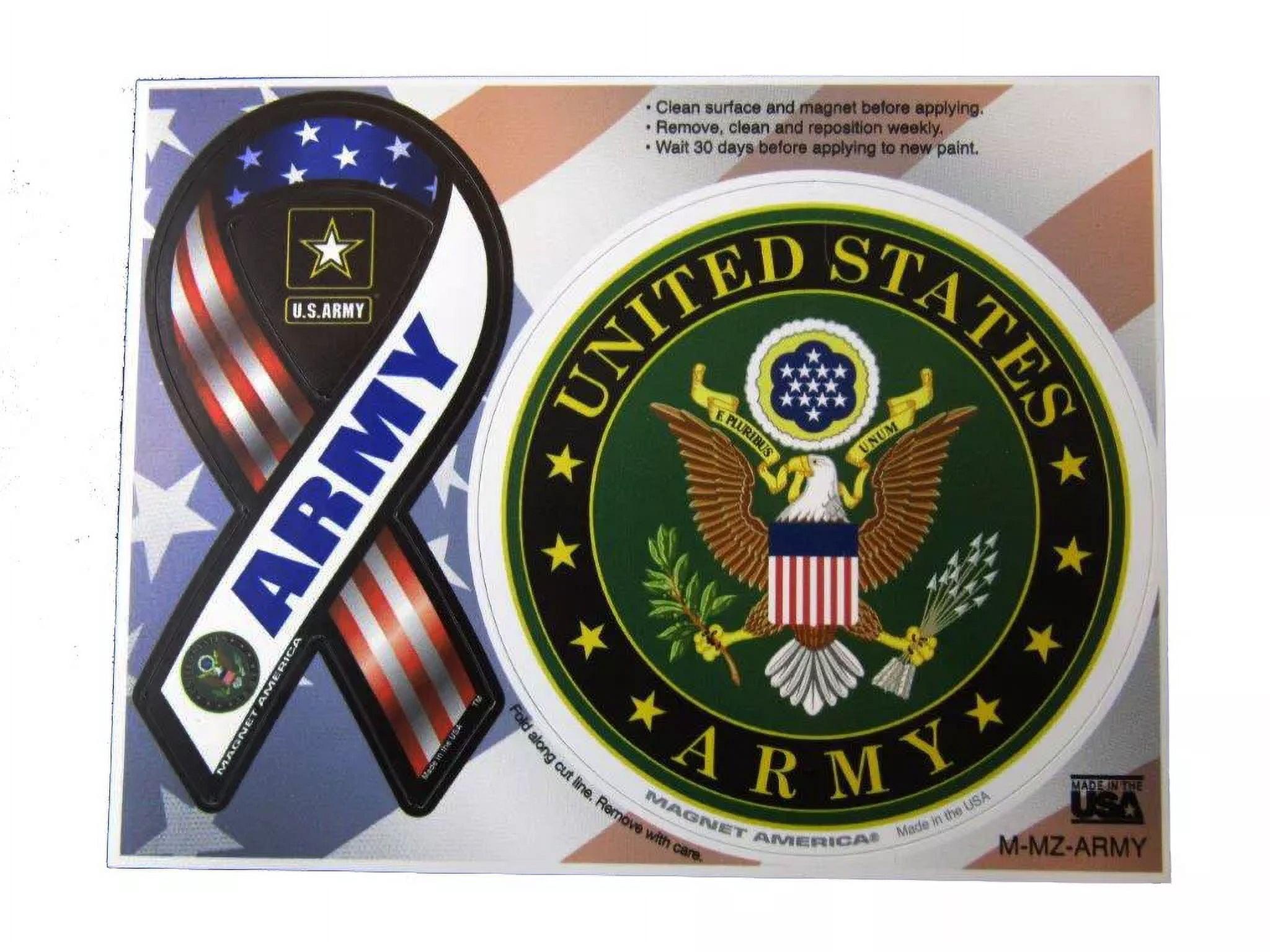 (2 Pack) U.S. Army Emblem & Ribbon 4" Inch Magnet (Car / Fridge / Other ...