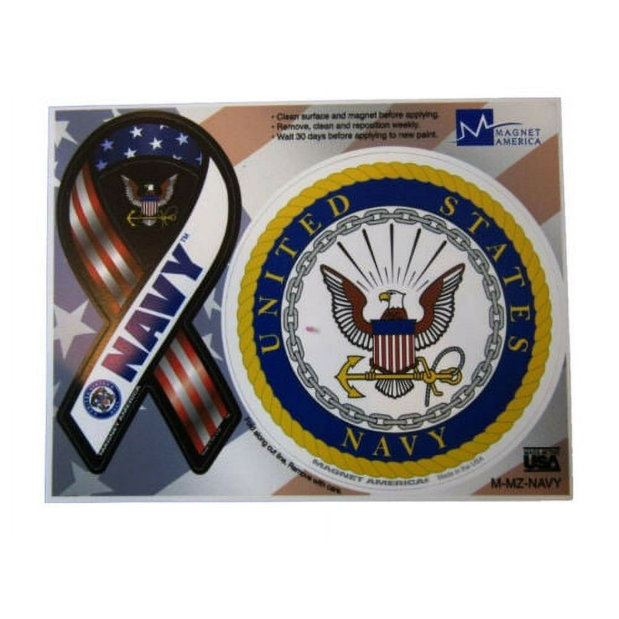 (2 Pack) U.S. Navy Emblem & Ribbon 4" Inch Magnet (Car / Fridge / Other ...
