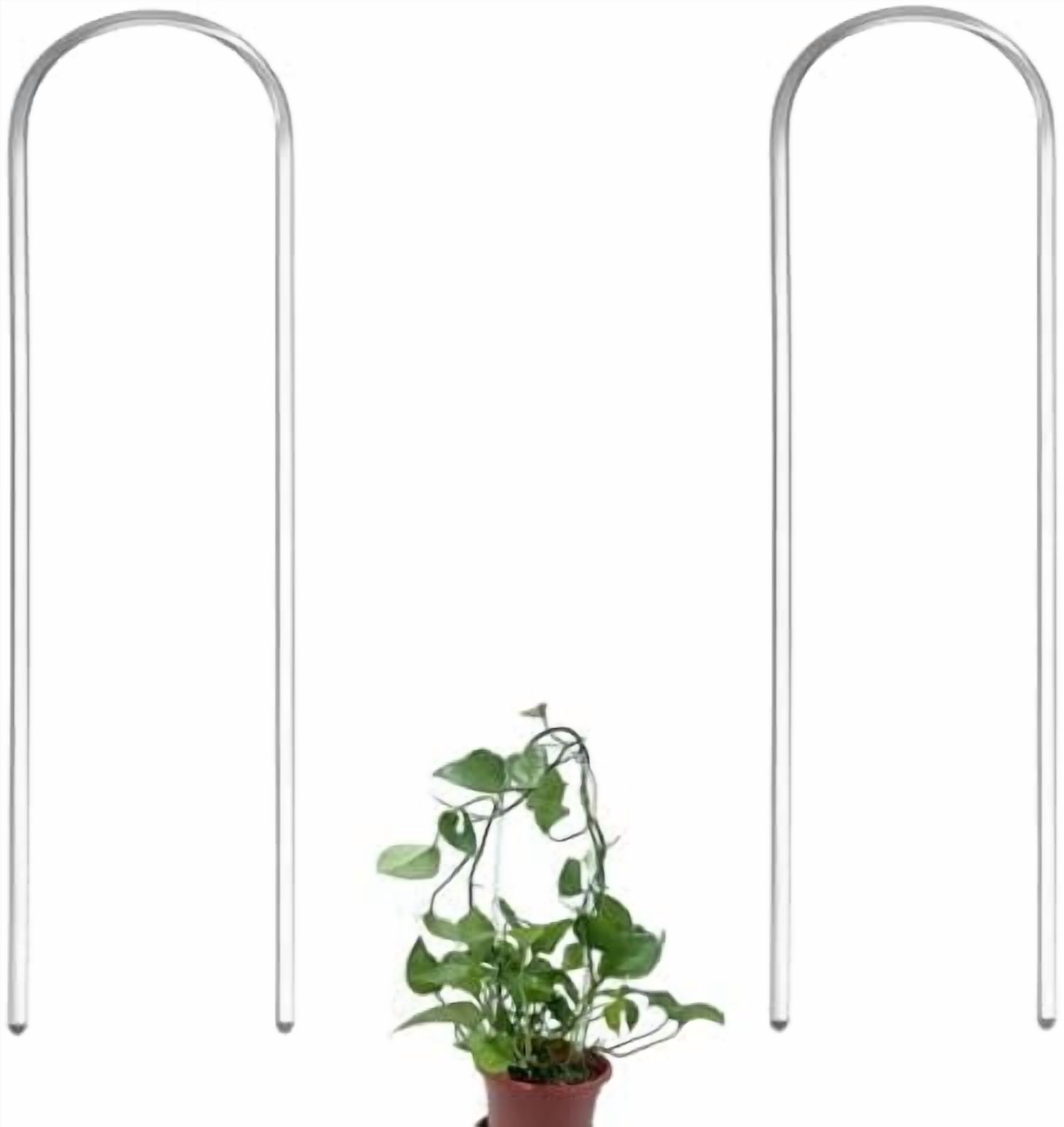 2 Pack U-Shaped Clear Acrylic Plant Supports - 14 inches Indoor/Outdoor ...
