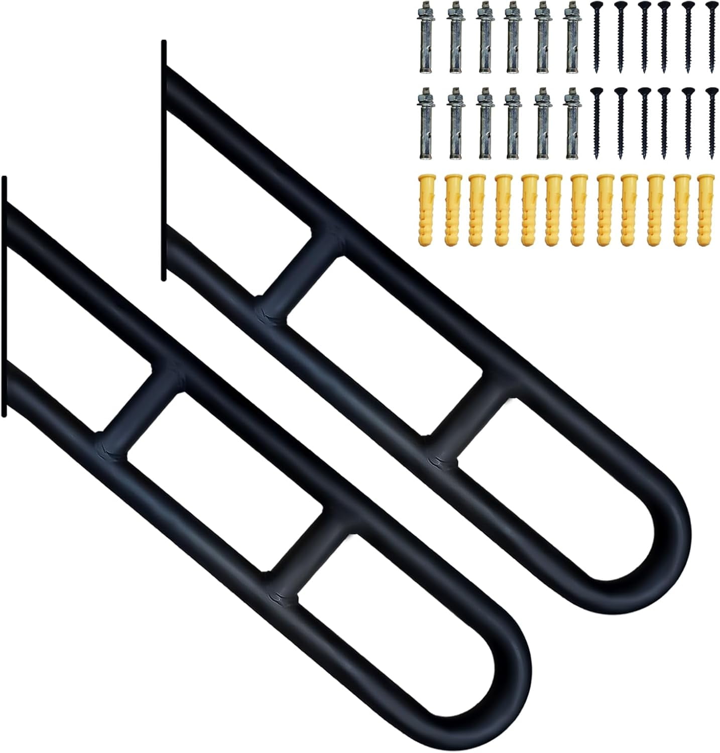 2 Pack U-Shaped Hand Railings for Outdoor Steps, Heavy Duty Non-Slip ...