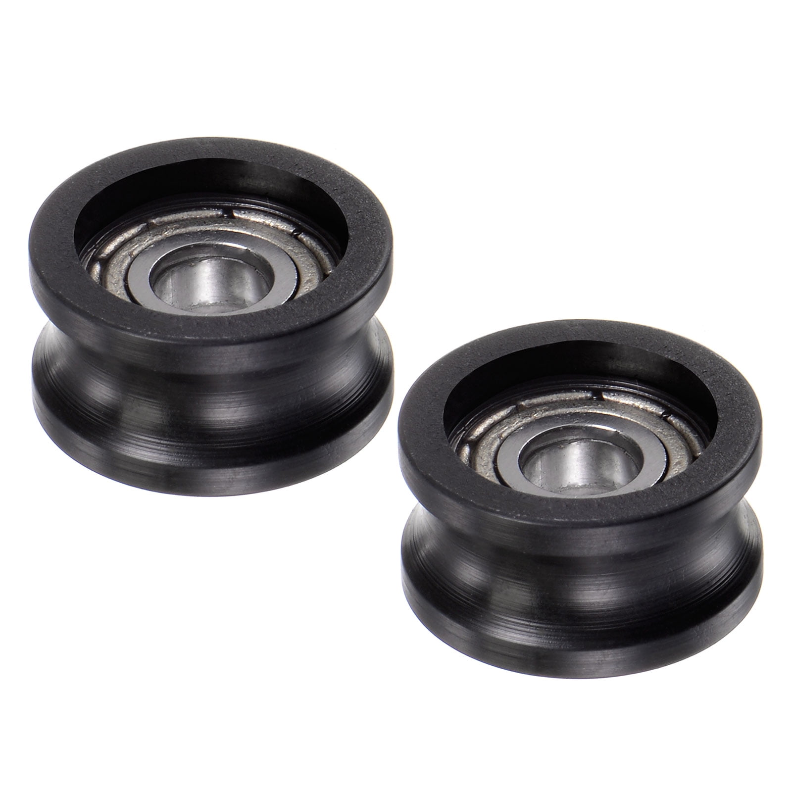 2 Pack U Type Groove Pulley Nylon Coated Roller Bearing 5x16x8.5mm U ...
