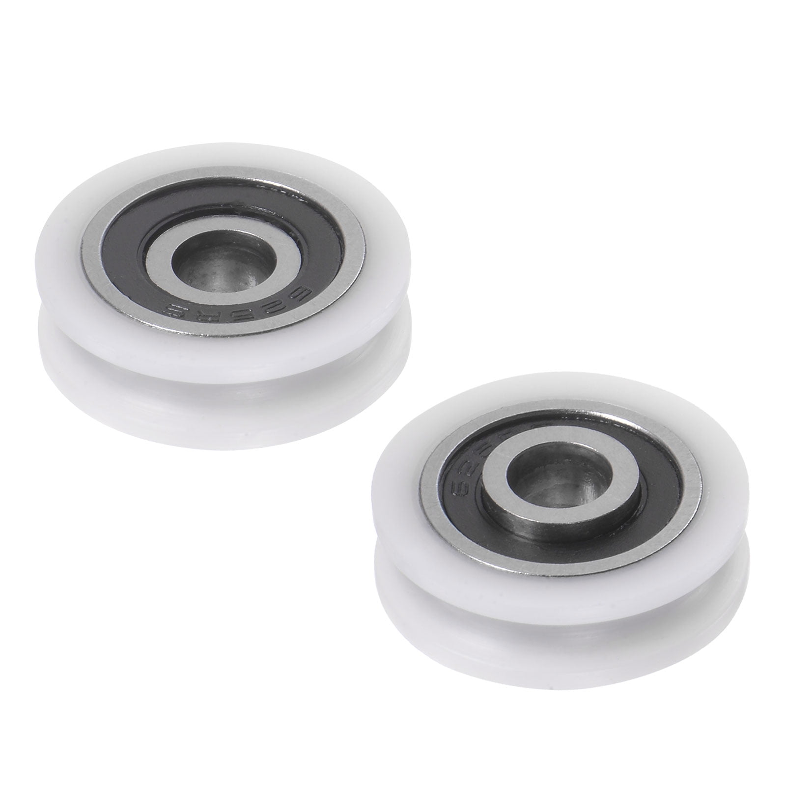 2 Pack U Type Groove Pulley Nylon Coated Roller Bearing 5x21x6.8mm U ...
