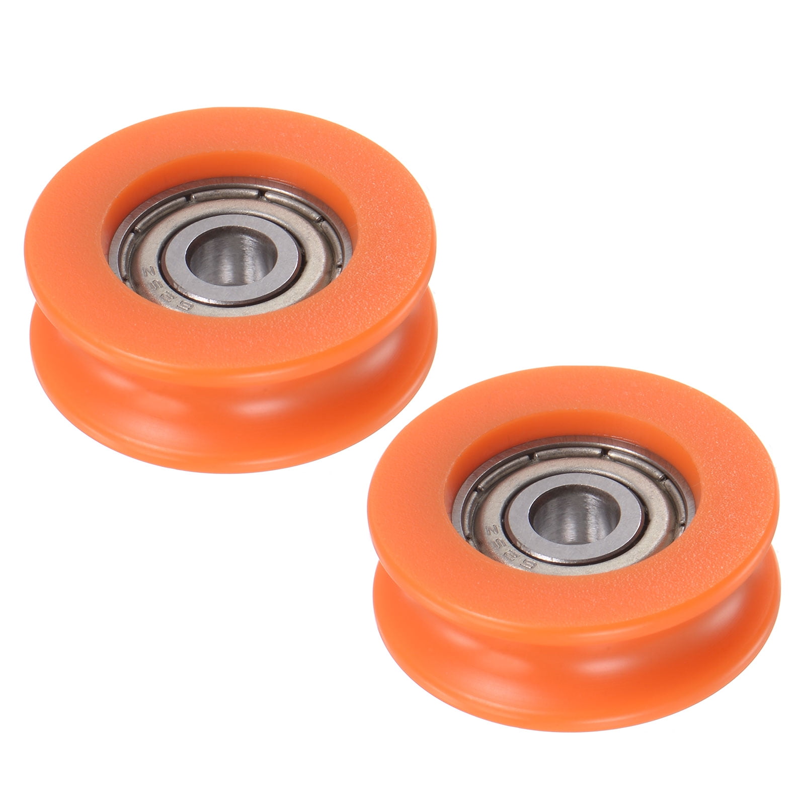 2 Pack U Type Groove Pulley Nylon Coated Roller Bearing 5x25x8.7mm U ...