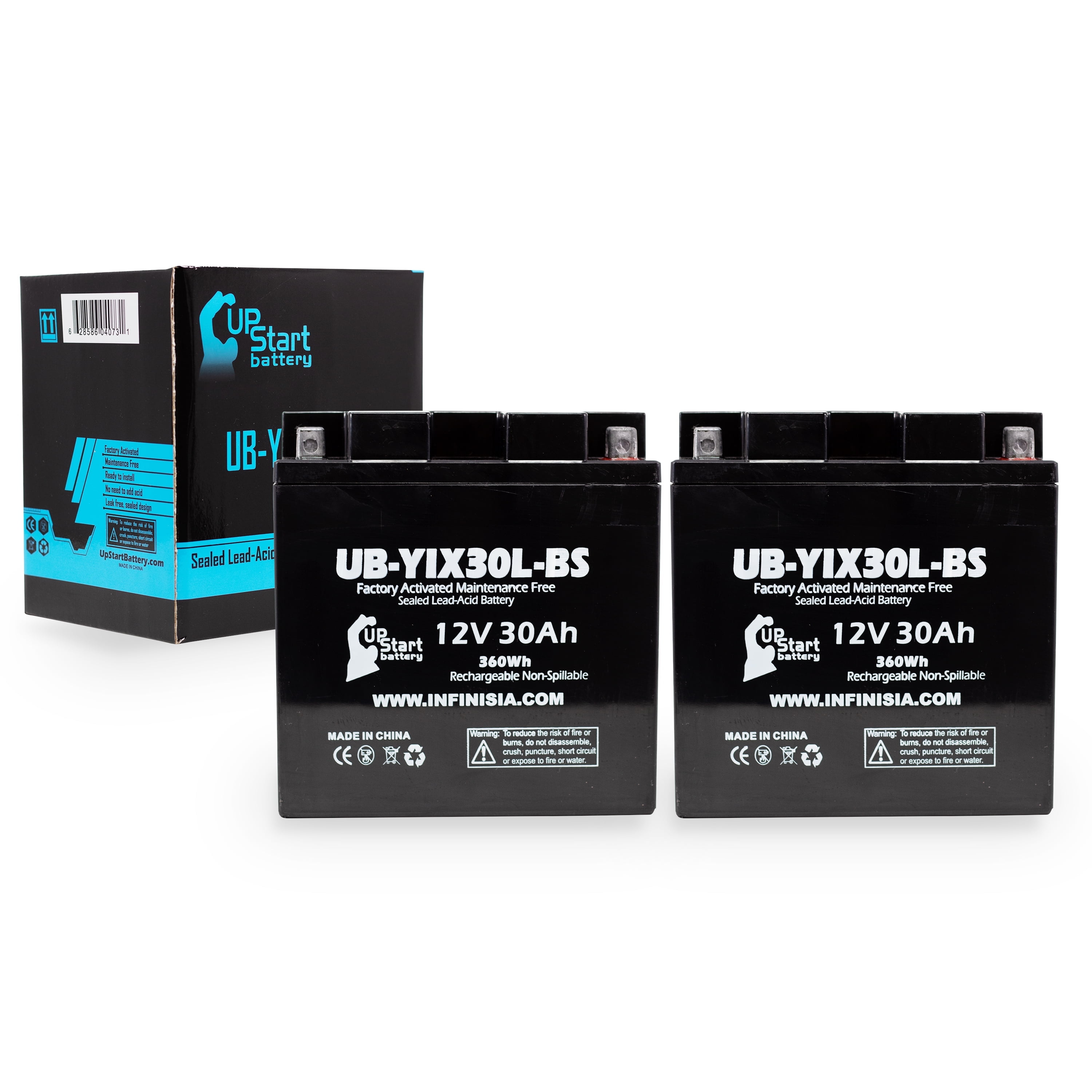 2-Pack UB-YIX30L-BS Battery Replacement for 2012 Arctic Cat Wildcat ...