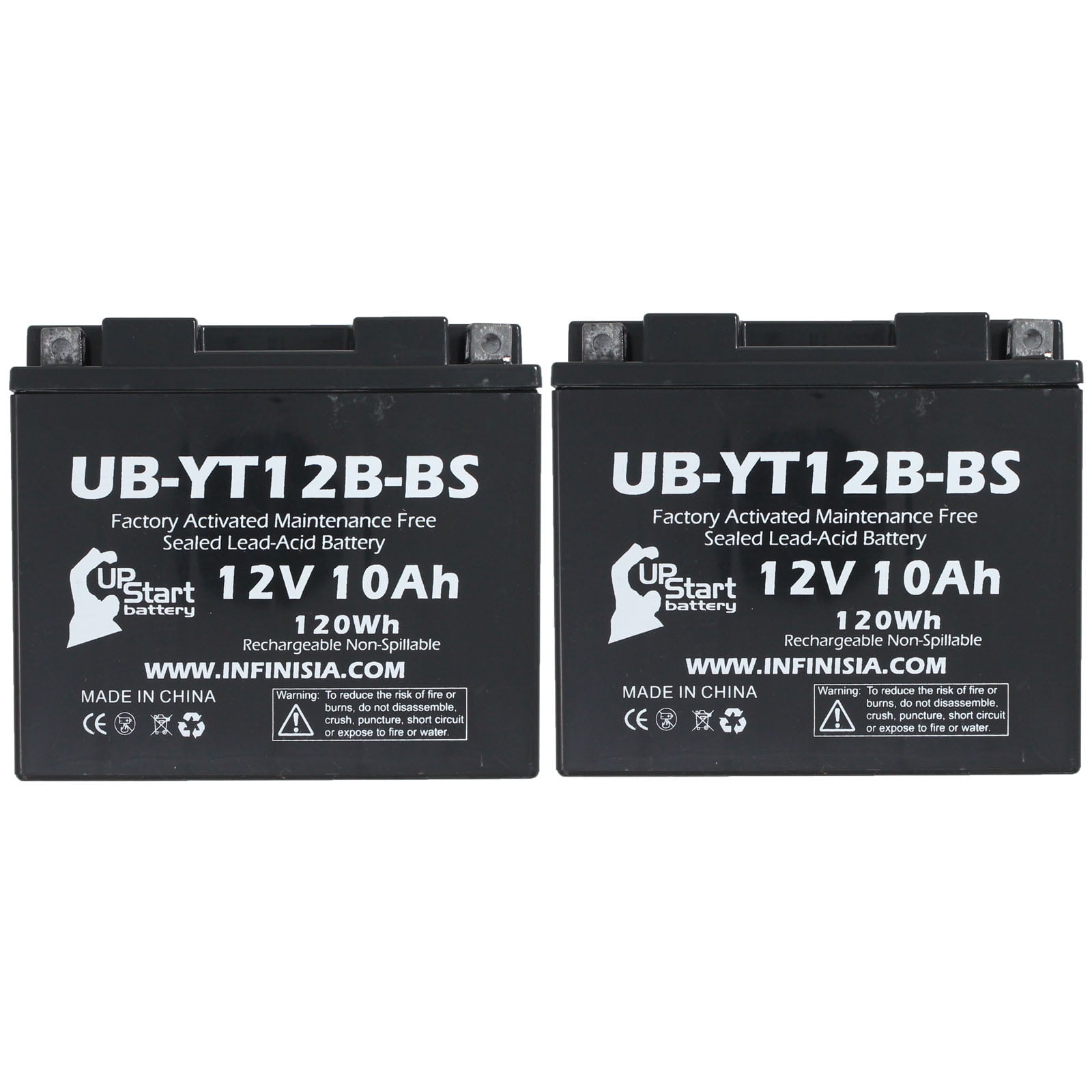 2-Pack UB-YT12B-BS Battery Replacement for 2017 Ducati Multistrada 1200 ...