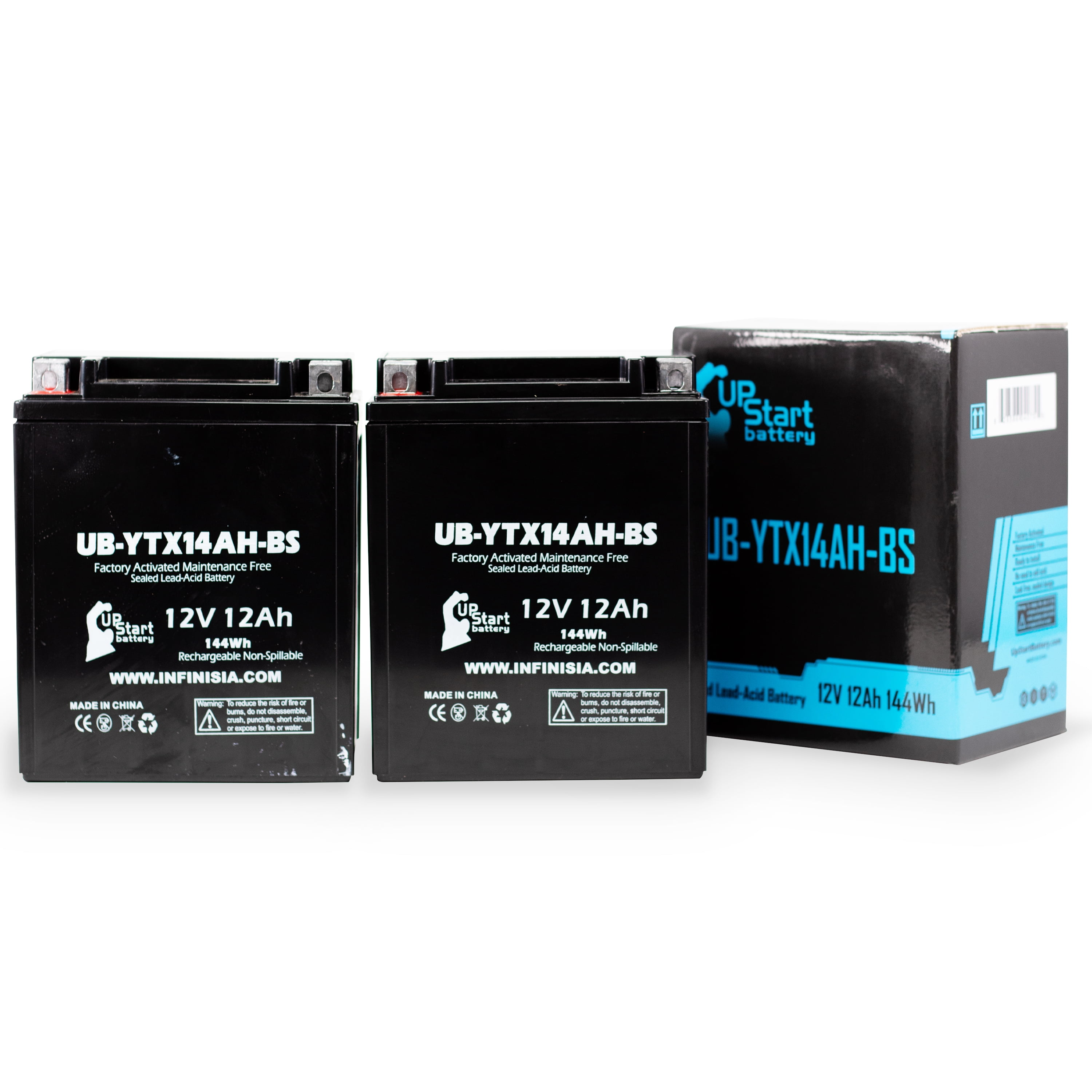 2-Pack UB-YTX14AH-BS Battery Replacement for 1999 Polaris Sportsman HO ...