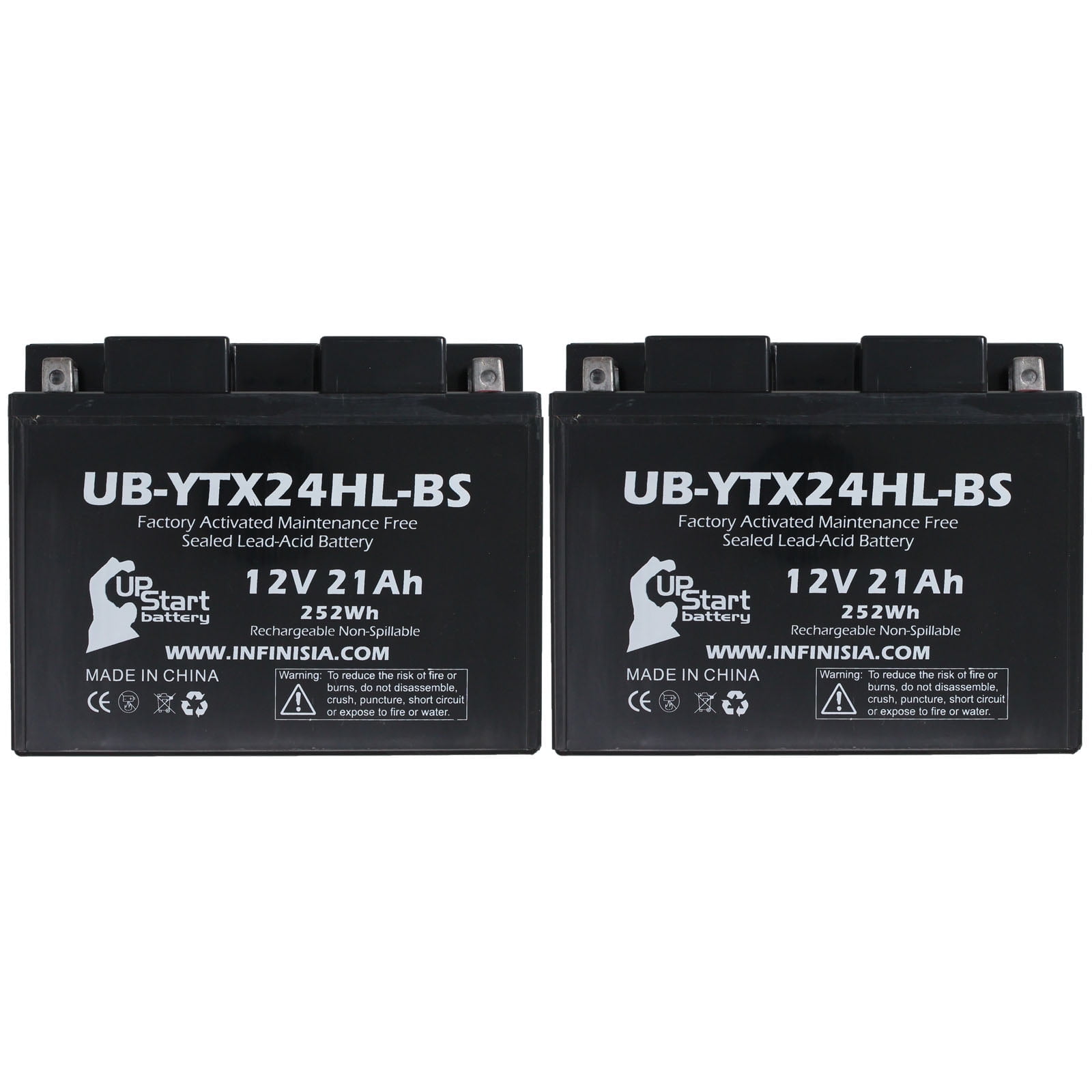 2-Pack UB-YTX24HL-BS Battery Replacement for 1992 Honda GL1500 Gold ...