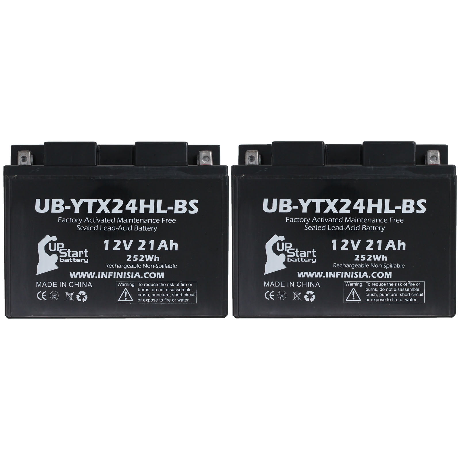 2-Pack UB-YTX24HL-BS Battery Replacement for 1993 Harley-Davidson FL ...