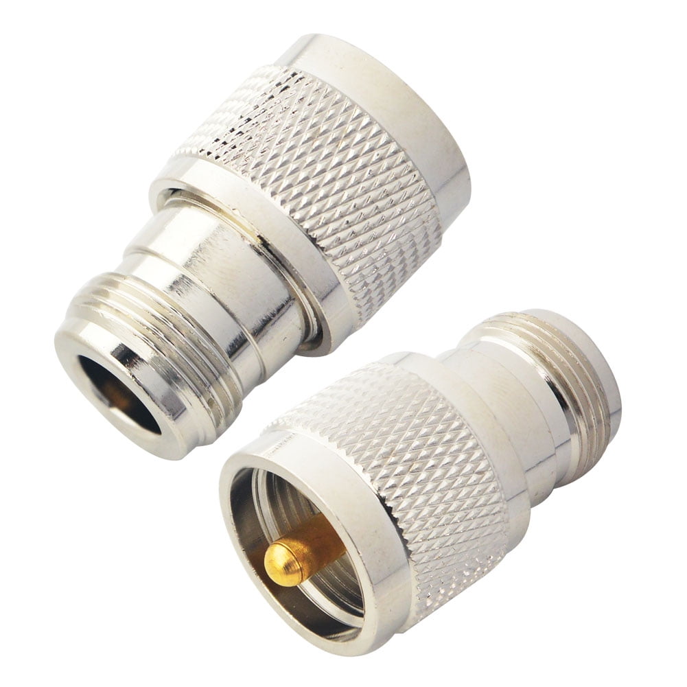 2-Pack UHF PL259 Male to N Type Female Straight Coax RF Coaxial Adapter ...