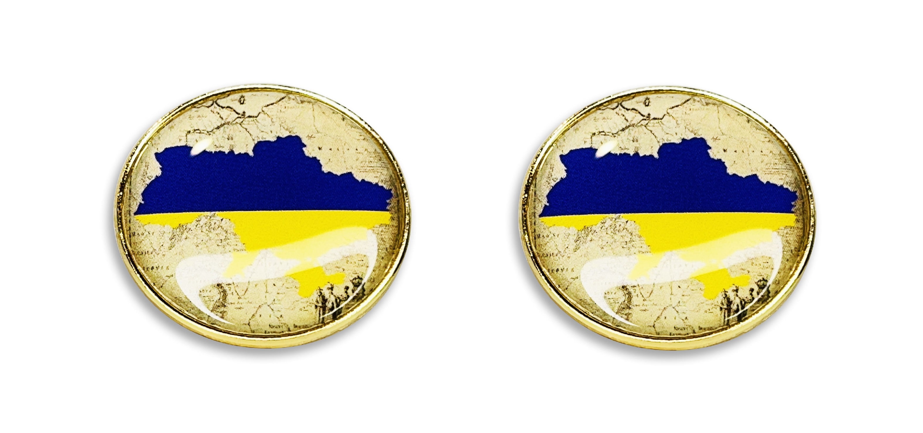 2-Pack, UKRAINE FLAG MAP PINS, Super Shiny Bright Ukrainian Flag Lapel ...