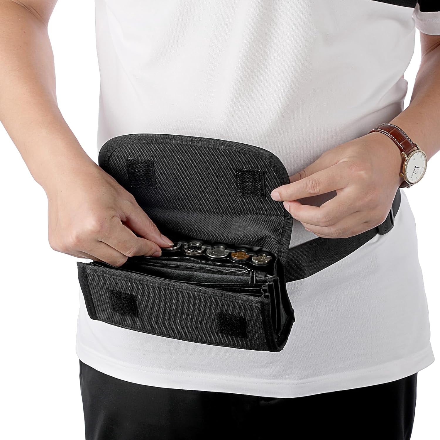 2 Pack US Coin Holder Coin Dispenser, Fanny Pack with Banknote Waiters ...