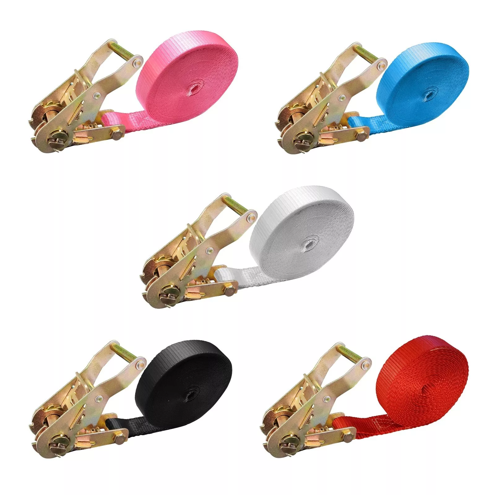 2 Pack USA Heavy Duty 1" x 10ft Endless Ratchet Tie Down Strap ...