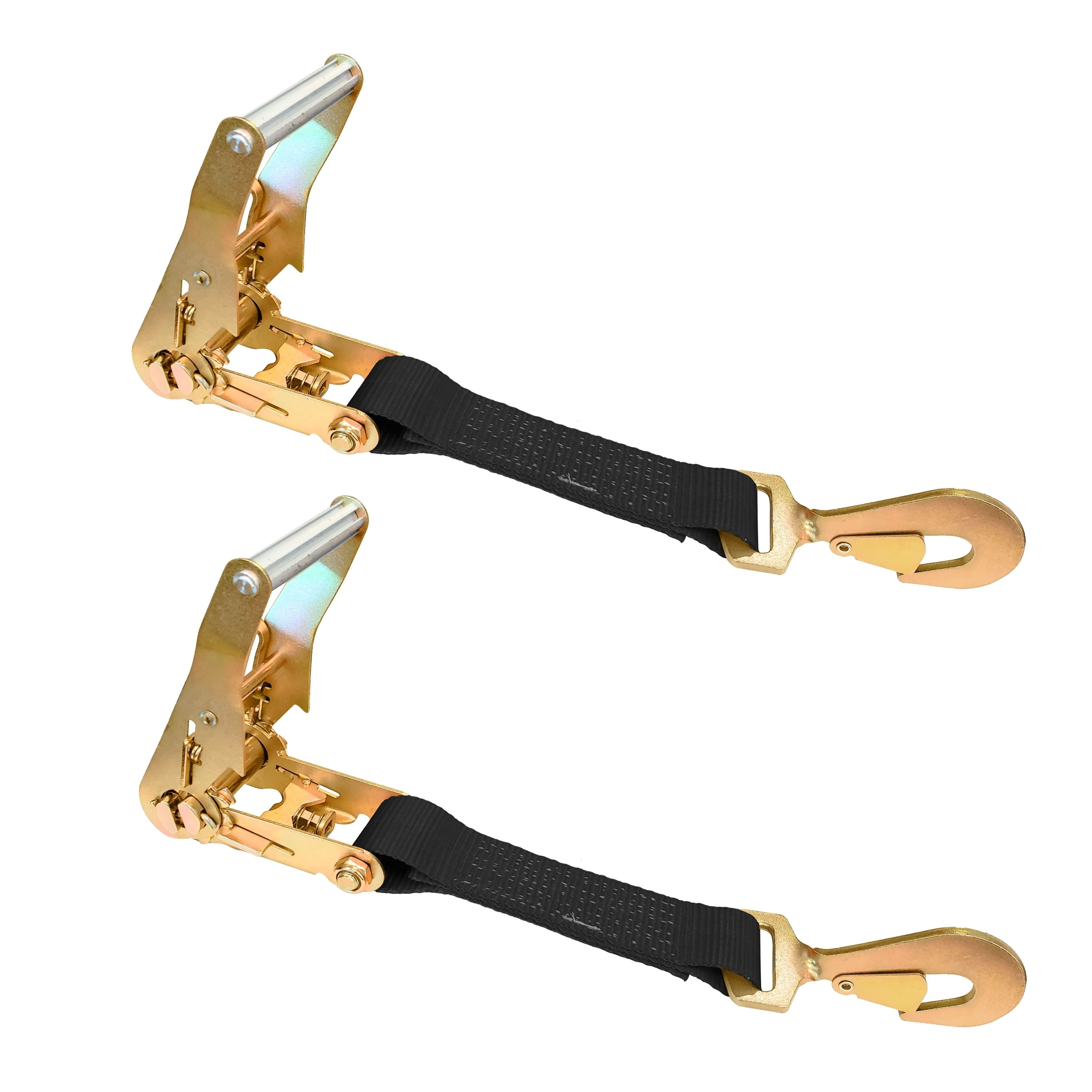 2 Pack USA Heavy Duty 2" Ratchet Replacement Fixed Short End Strap w ...